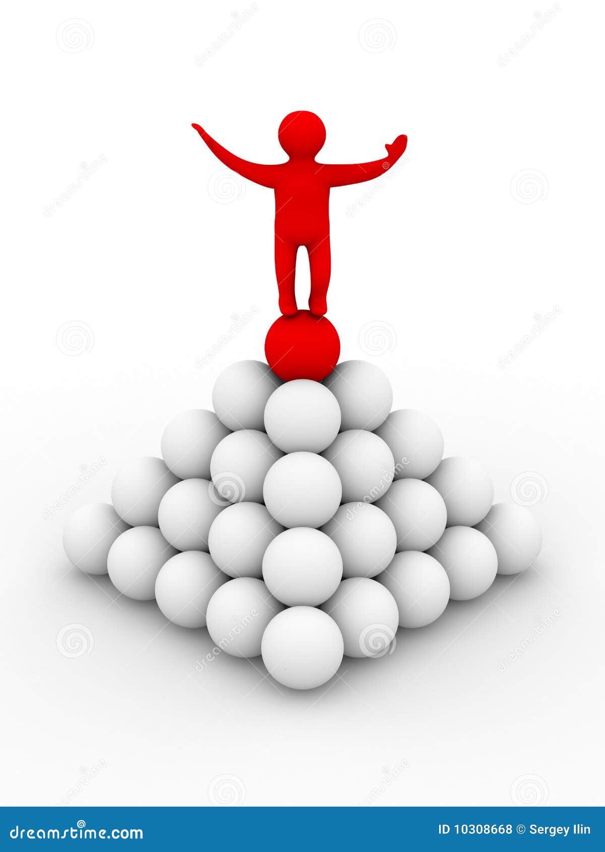 Man on a pyramid stock illustration. Illustration of business - 10308668