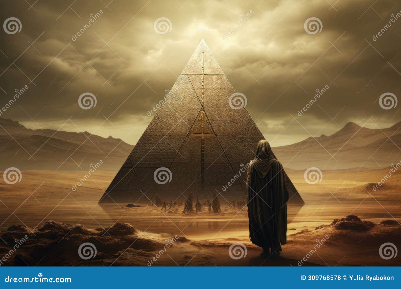 Man Pyramid View. Generate Ai Stock Photo - Image of hands, generated ...