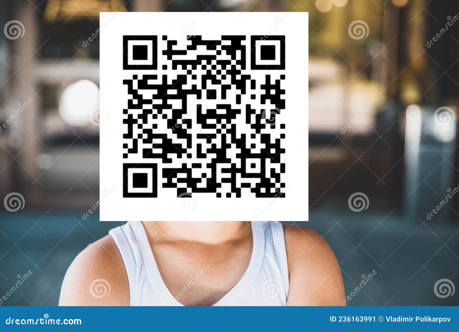 Man with Qr Code on His Face Stock Image - Image of payment, medical ...