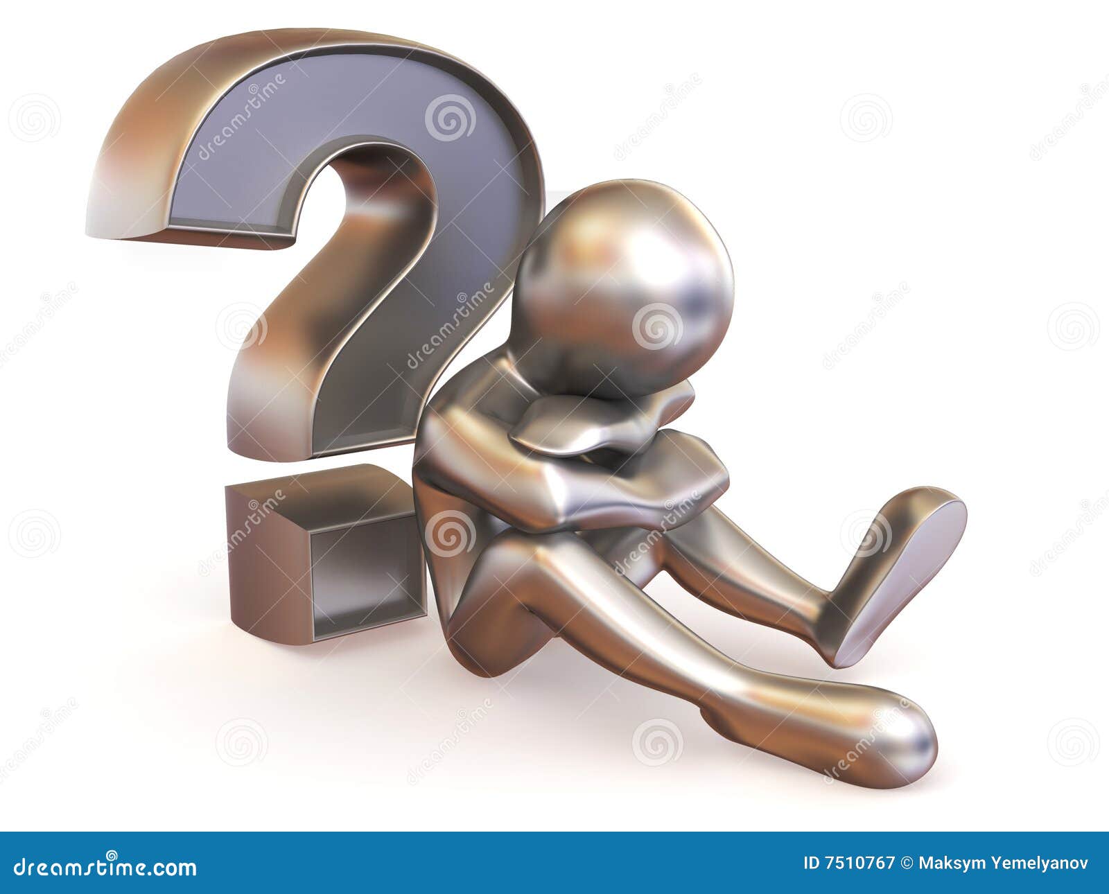 Man with question stock illustration. Illustration of information - 7510767