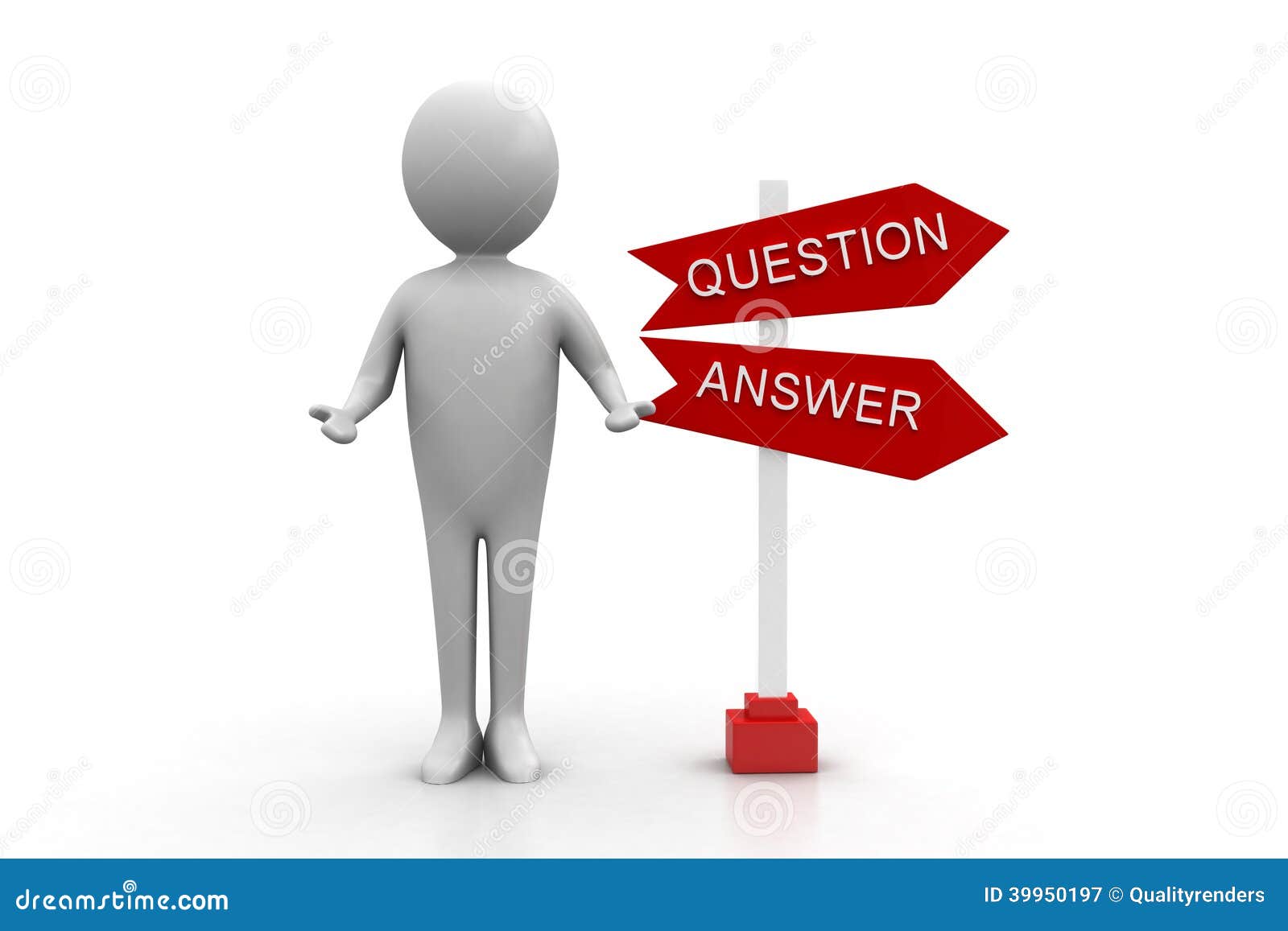 Man with Question and Answers Text Signs Stock Illustration ...