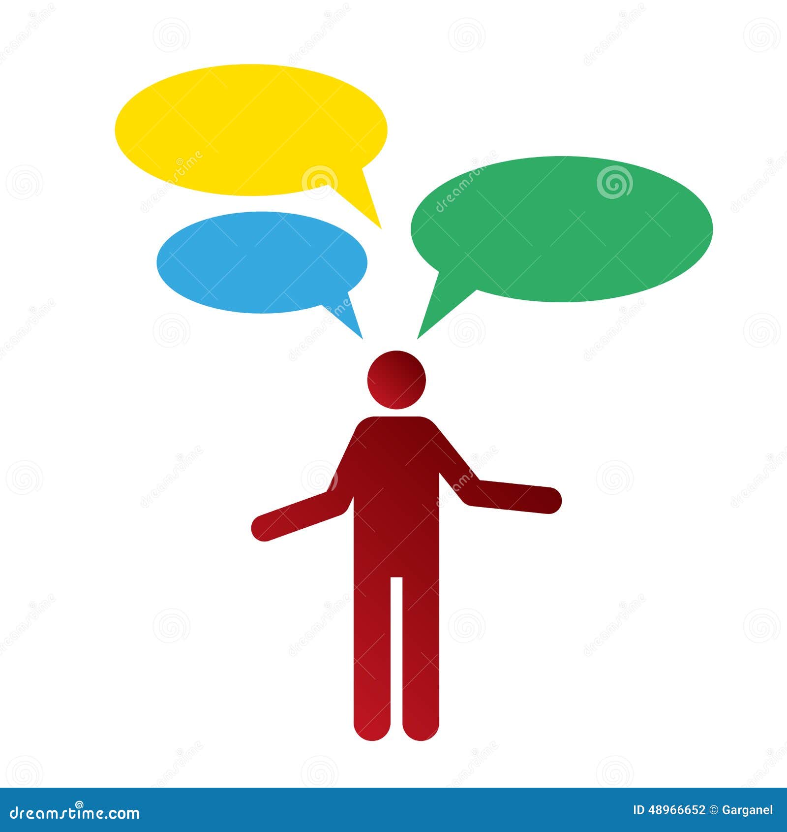 Man with Question Bubbles on White Background Stock Illustration ...