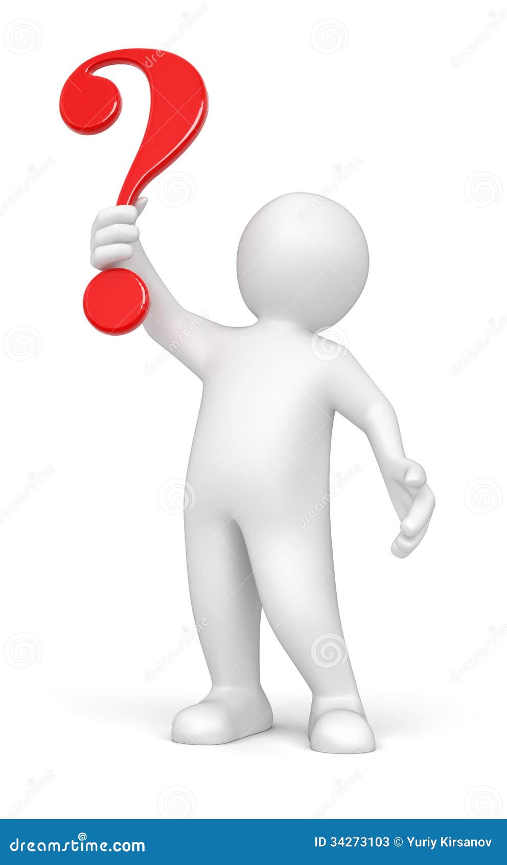 Man and Question (clipping Path Included) Stock Illustration ...