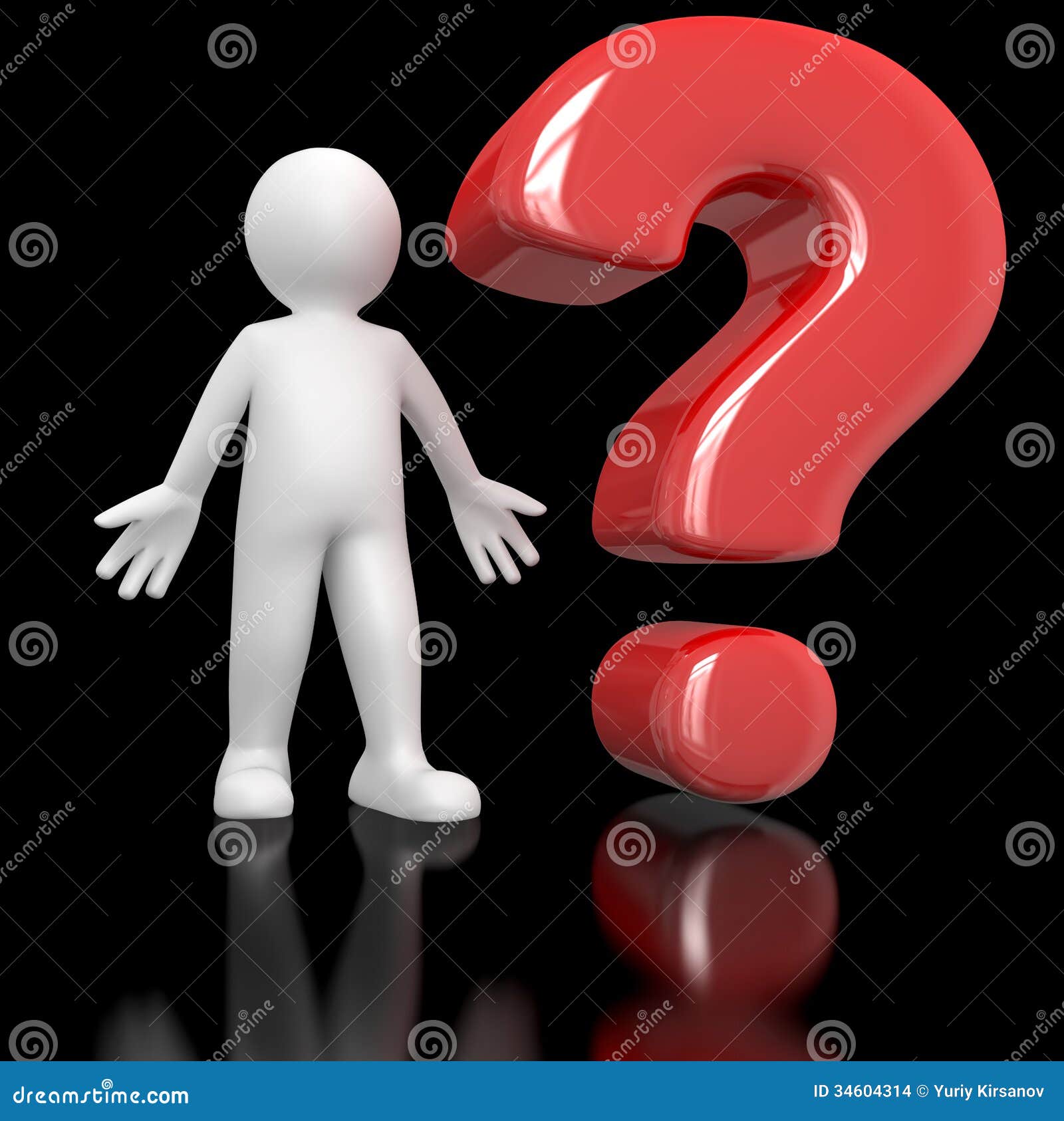Man and Question (clipping Path Included) Stock Illustration ...
