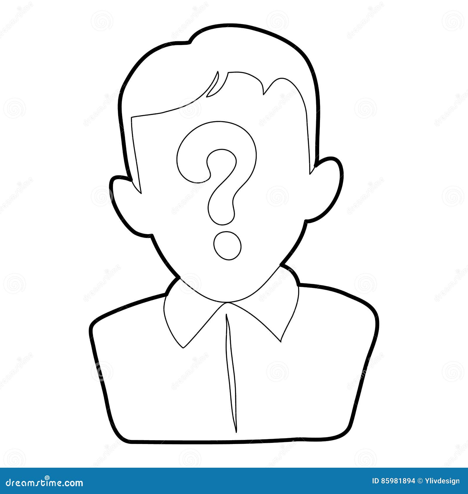 Man Question Icon, Outline Style Stock Vector - Illustration of speech ...
