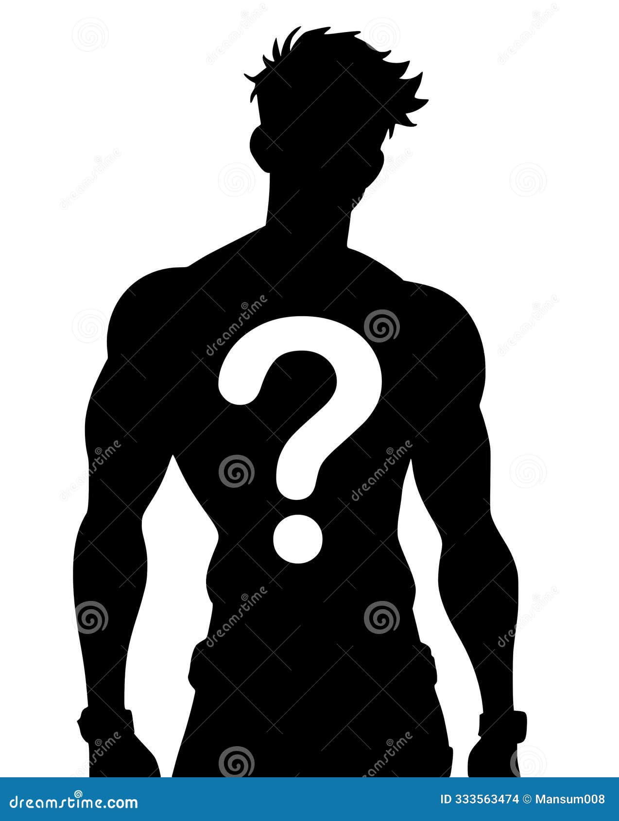Man with question mark stock illustration. Illustration of people ...