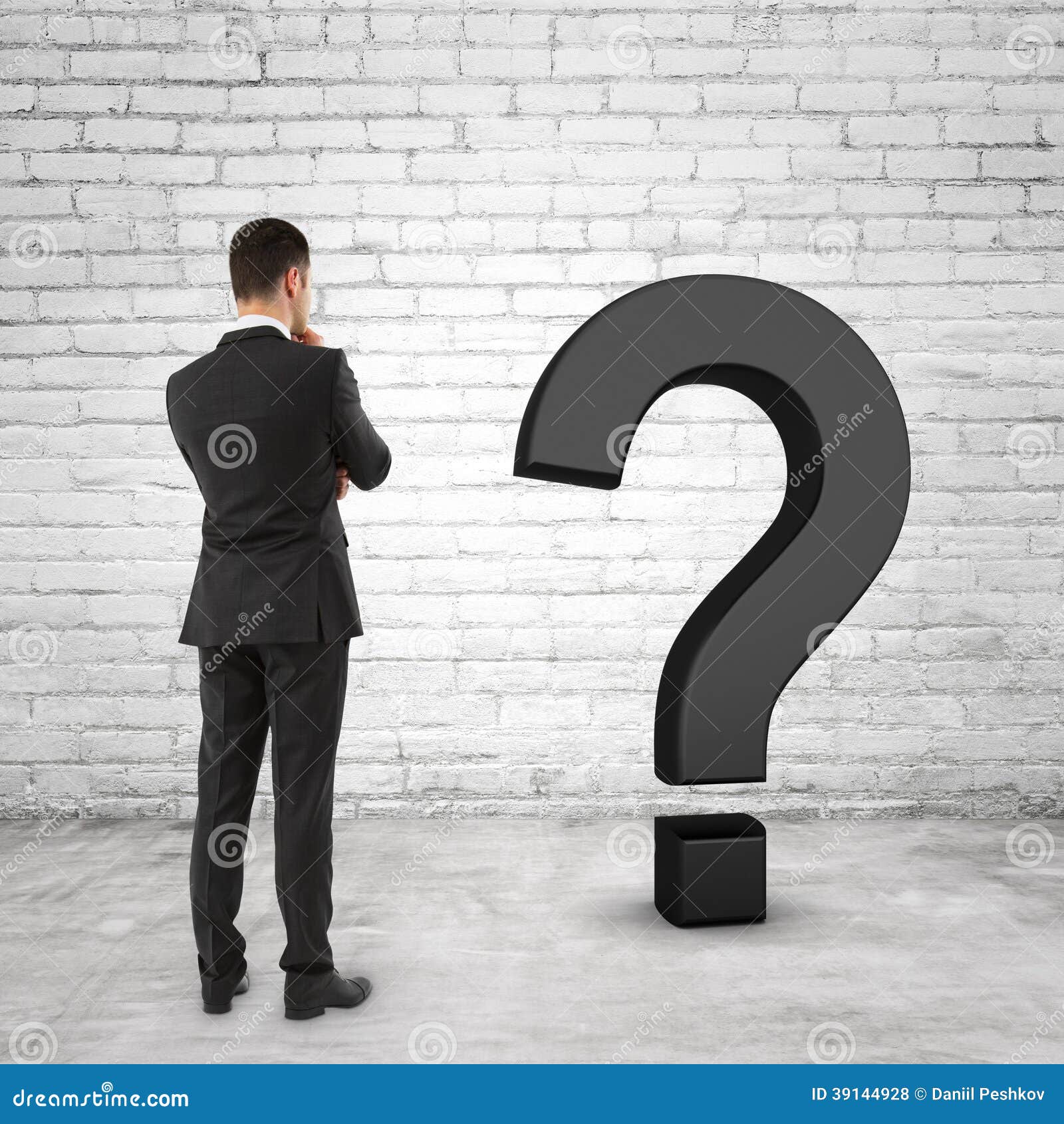 Man and question mark stock photo. Image of information - 39144928