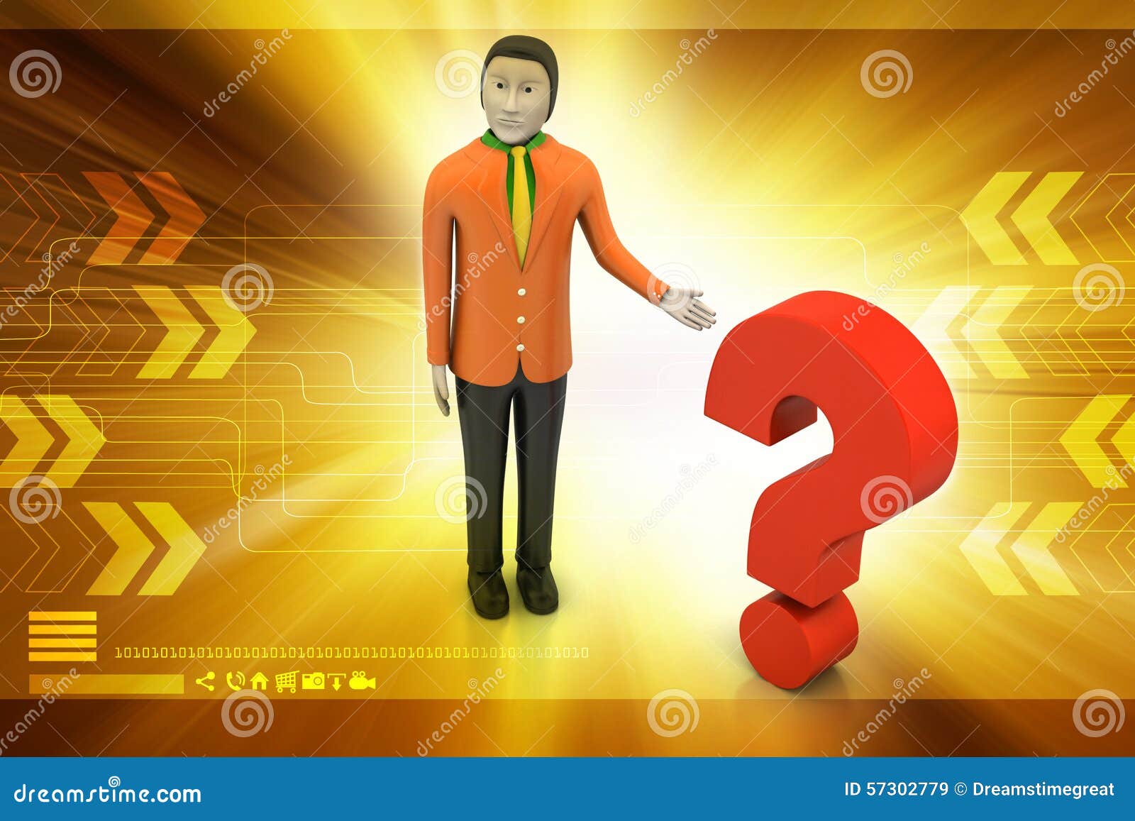 Man with question mark stock illustration. Illustration of sign - 57302779