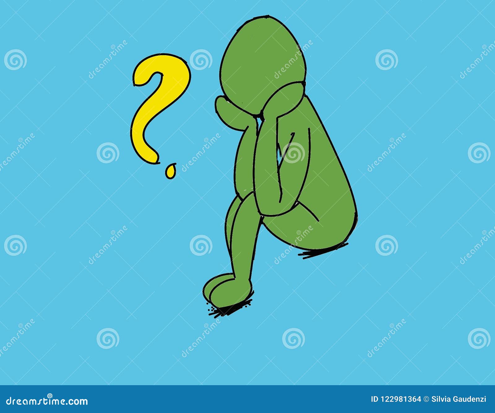 Man with Question Mark, Colorful Drawings in Pop Art Style Stock ...