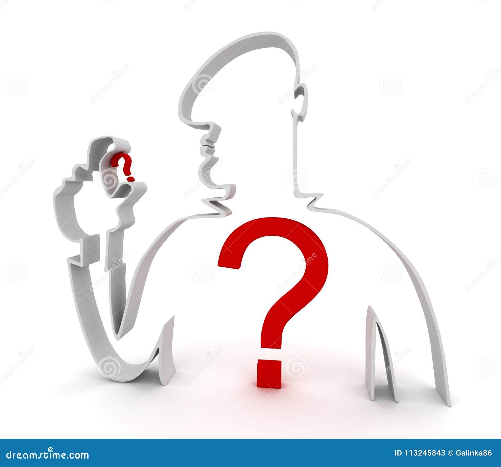 Man and question mark stock illustration. Illustration of problem ...
