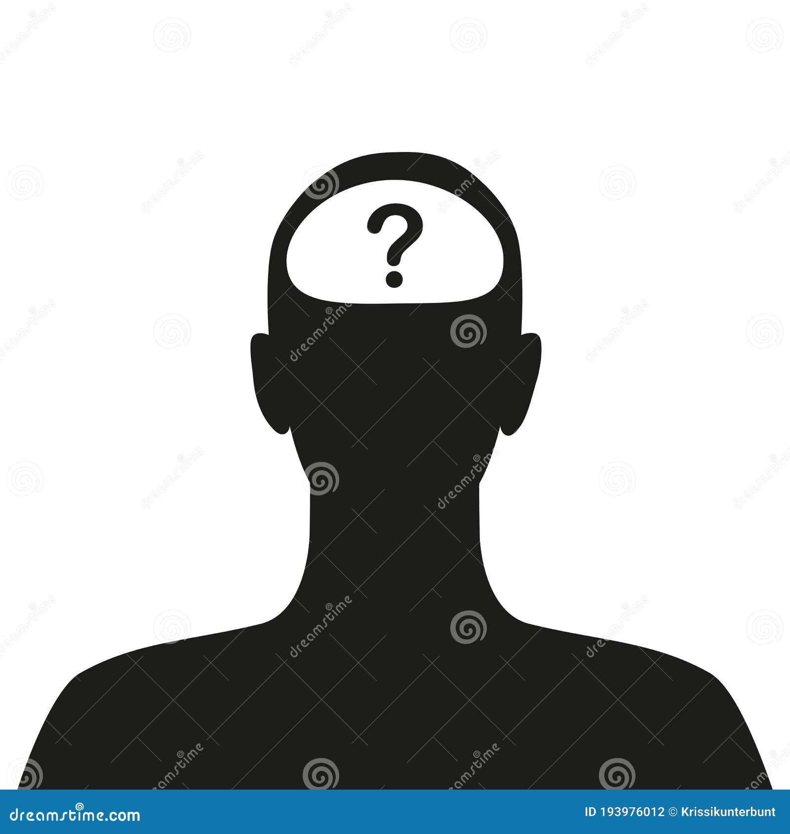 Man with Question Mark in His Head Stock Vector - Illustration of ...