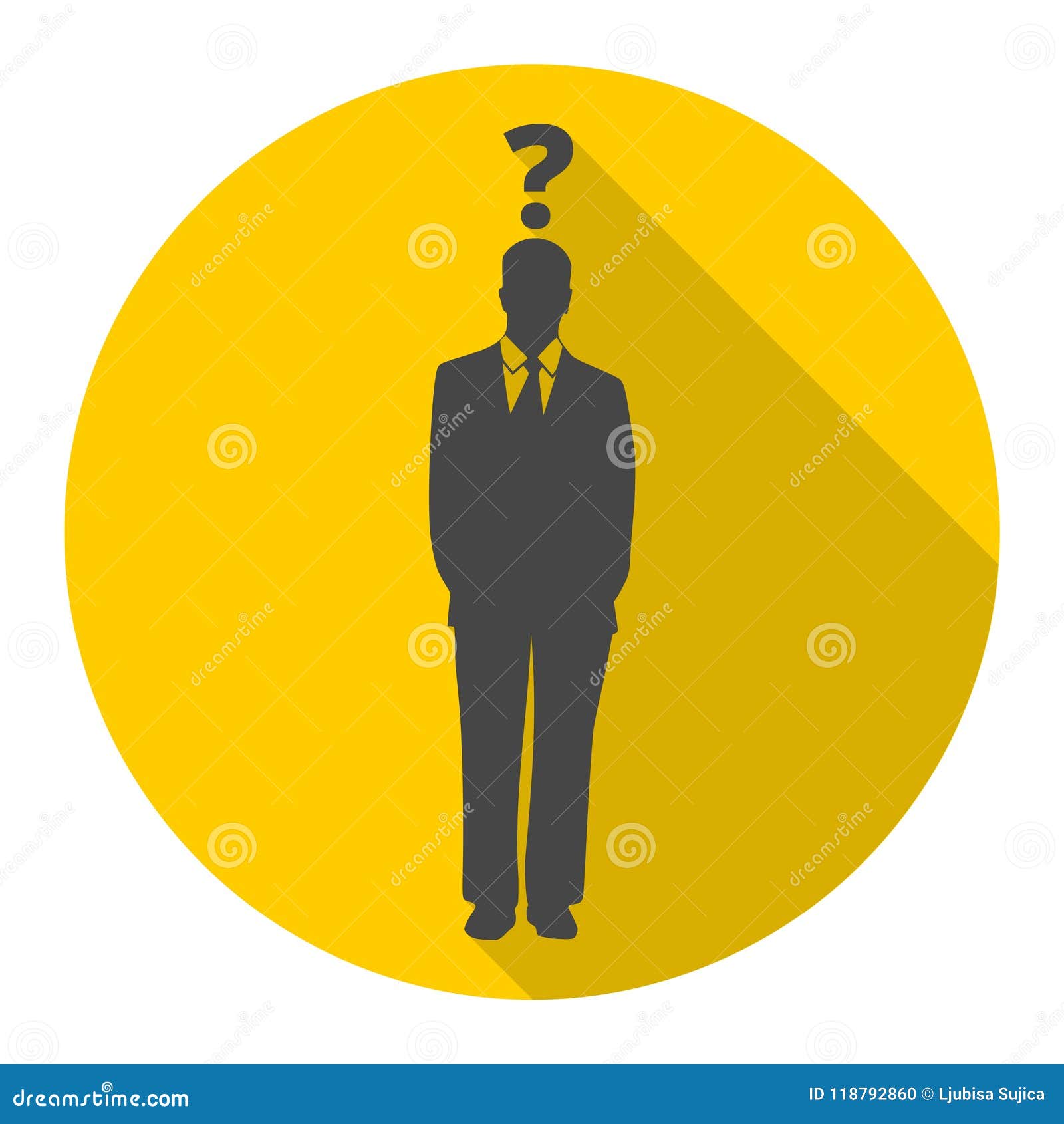 Man with Question Mark Icon with Long Shadow Stock Vector ...