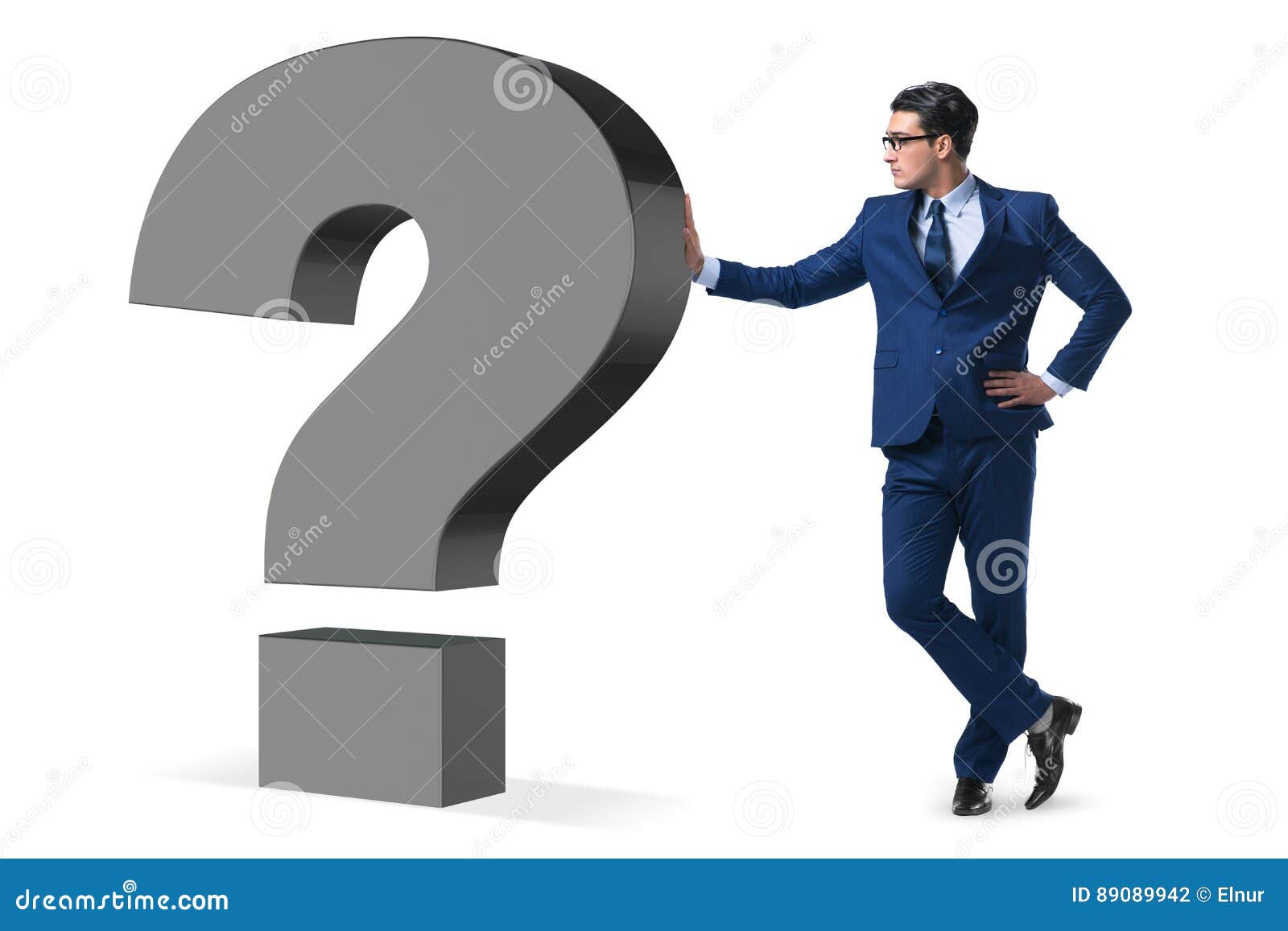 The Man with Question Mark Isolated on White Stock Photo - Image of ...