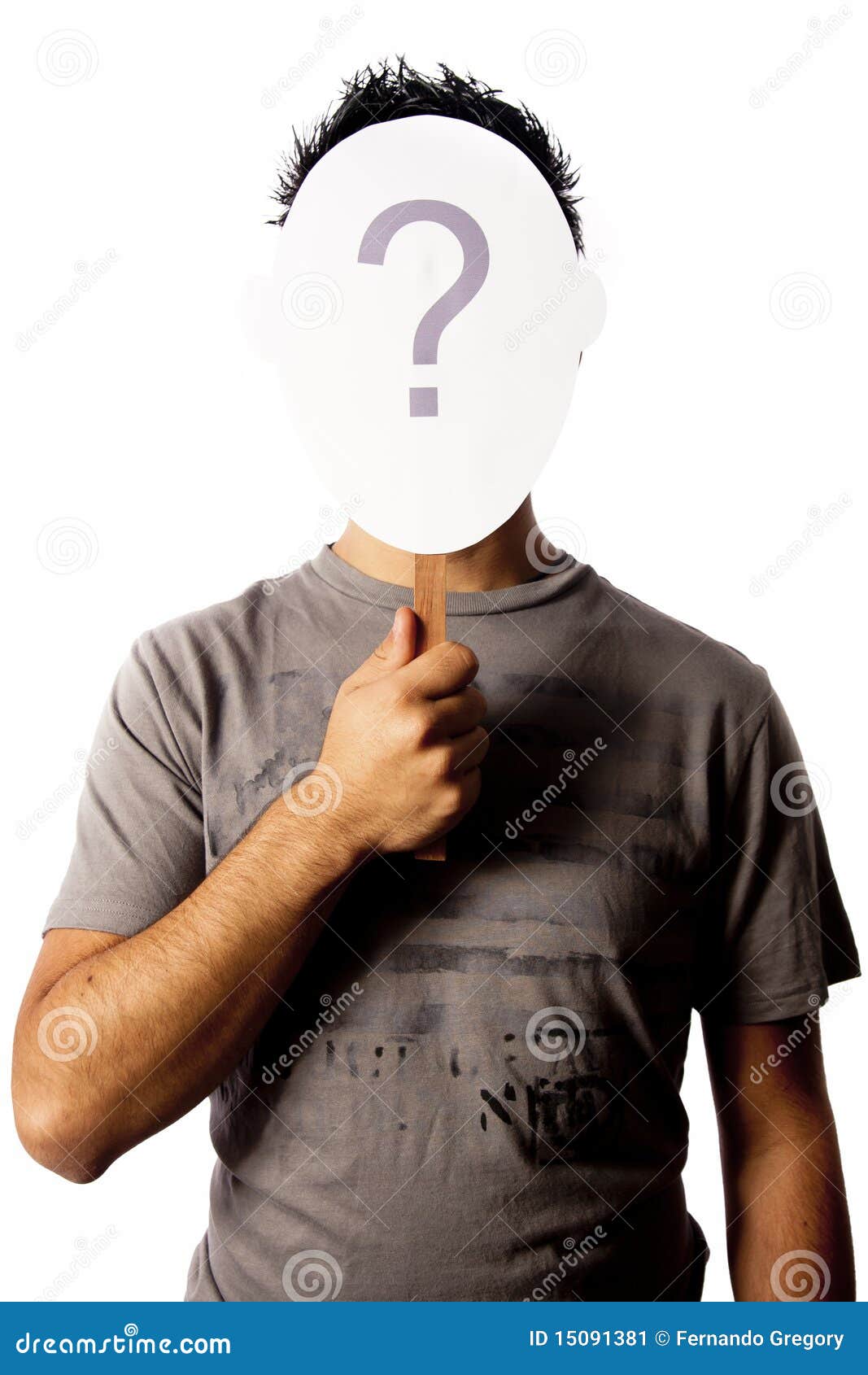 Man And A Question Mark Mask Stock Image - Image: 15091381