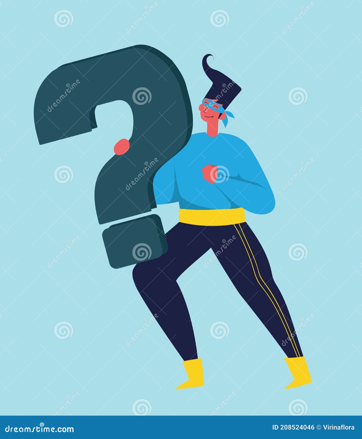 Man with Question Mark. Modern Colorful Vector Illustration. Stock ...