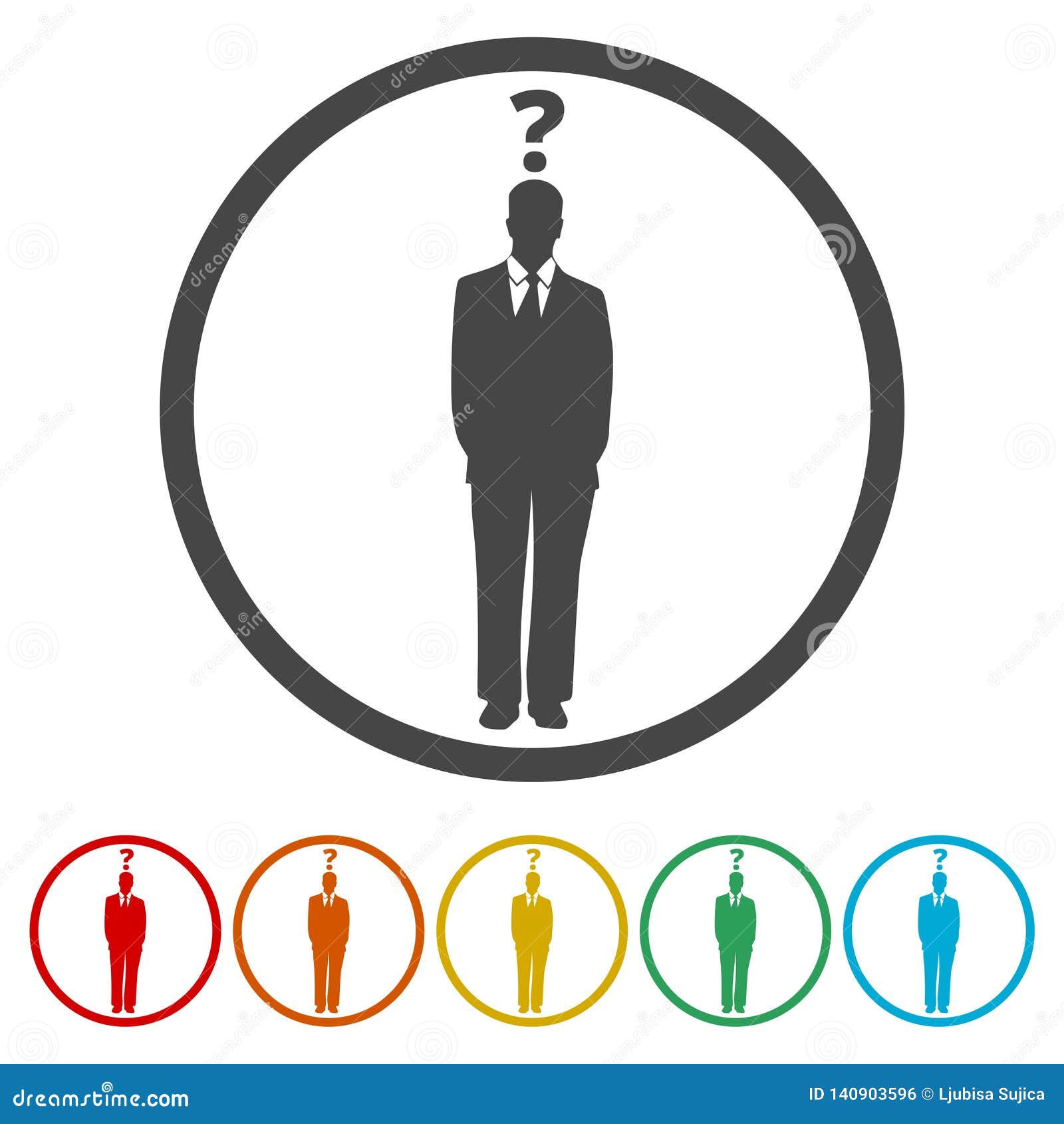 Man with Question Mark Sticker Set Stock Vector - Illustration of ...