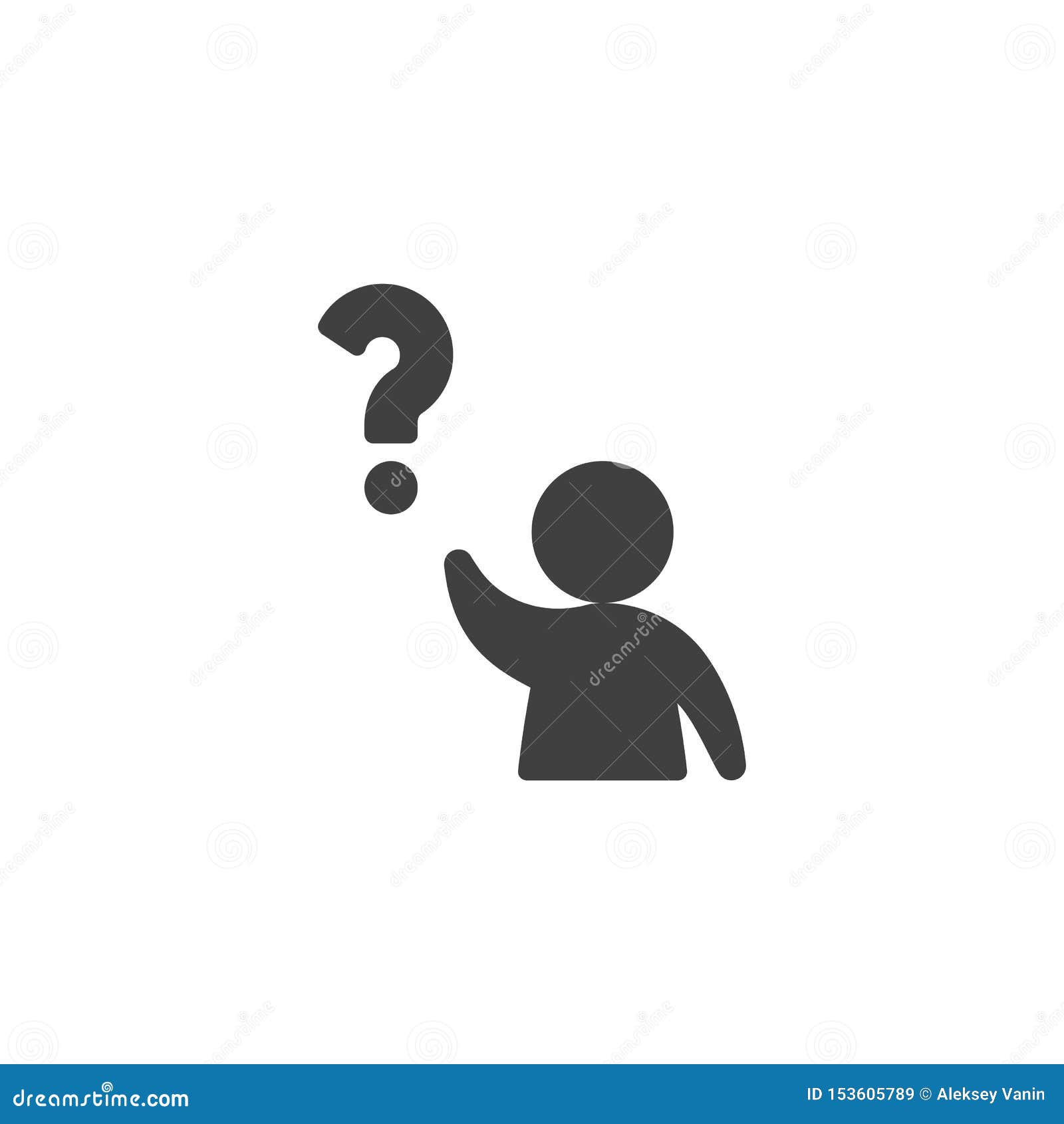 Man and Question Mark Vector Icon Stock Vector - Illustration of ...