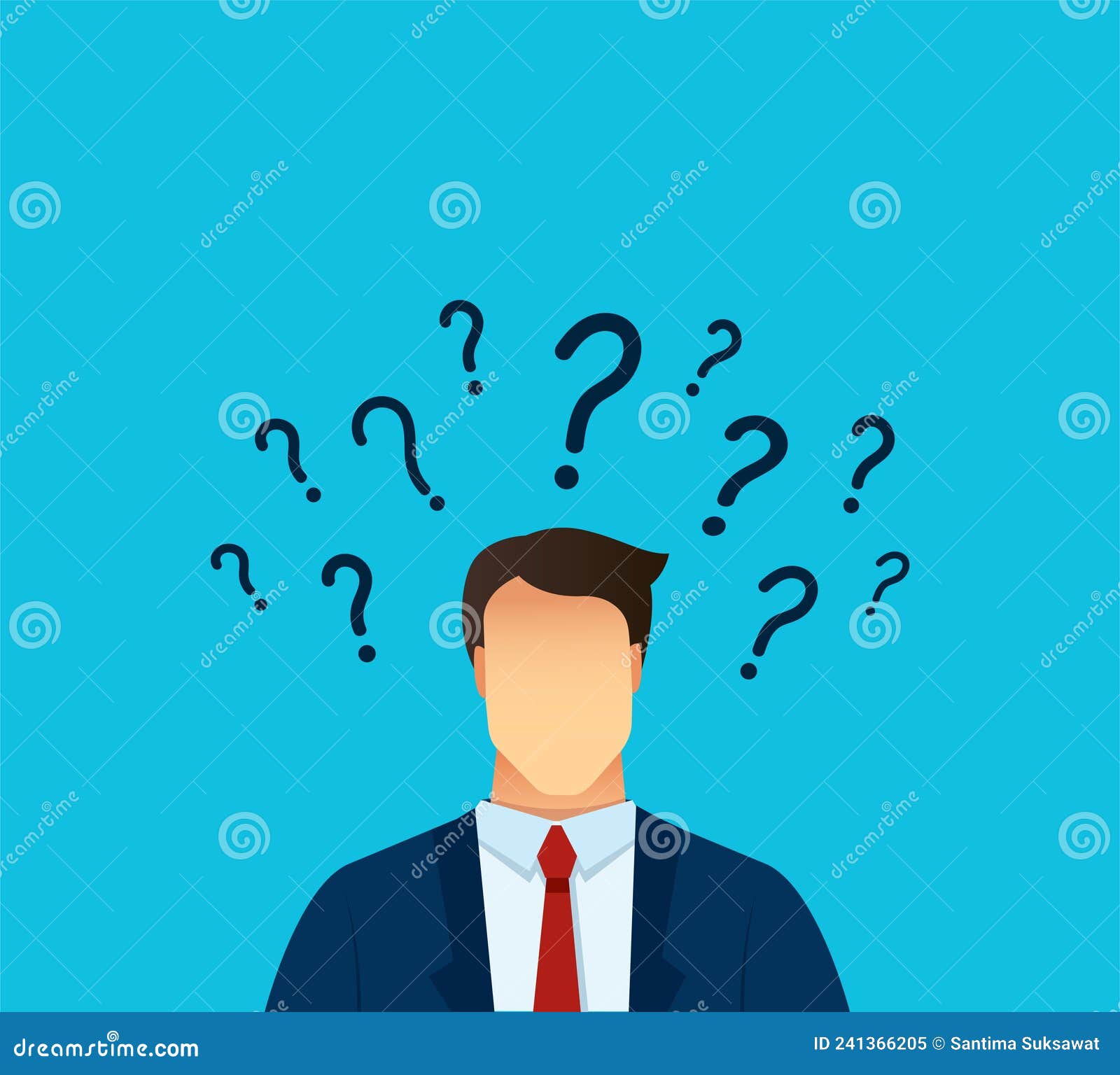 Man with the Question Mark. Vector Illustration Stock Vector ...