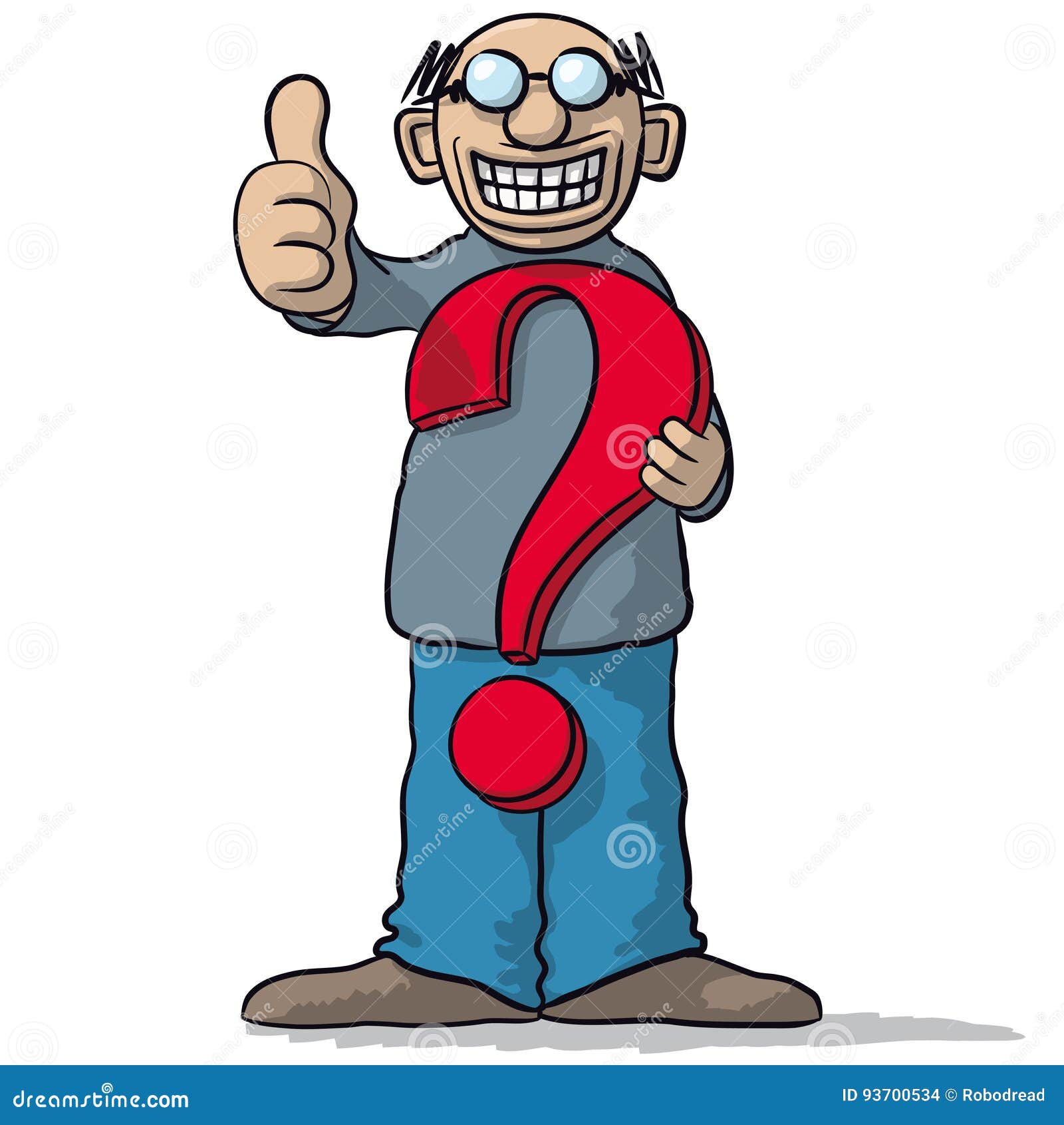 Man with a question mark stock vector. Illustration of figure - 93700534