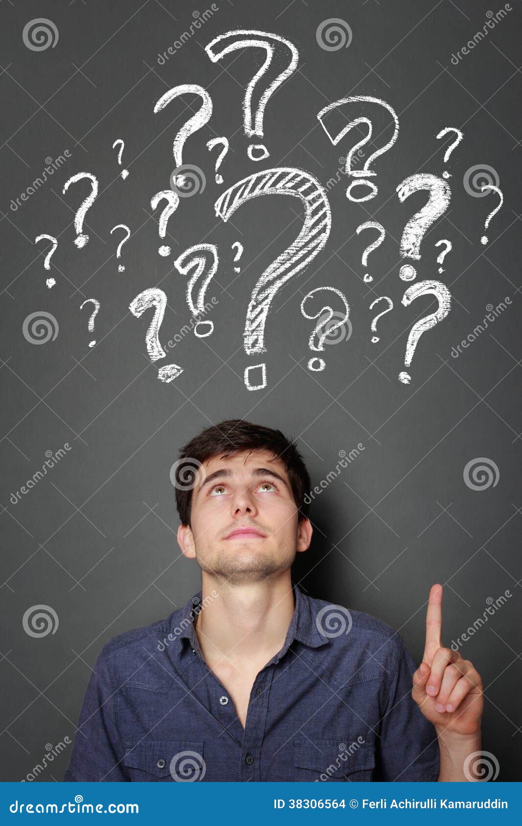 Man with question mark stock photo. Image of question - 38306564