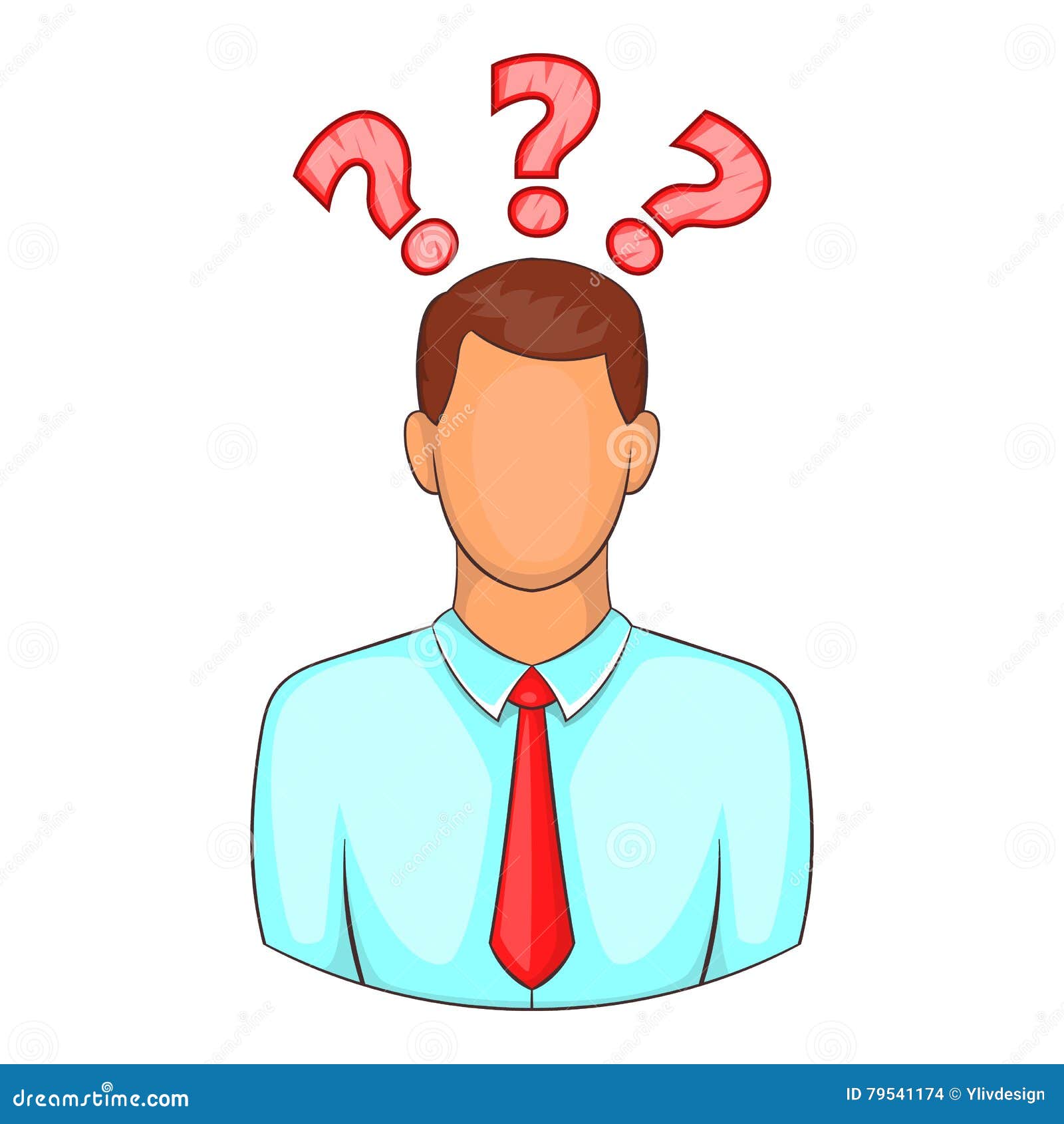 Man with Question Marks Icon, Cartoon Style Stock Vector - Illustration ...