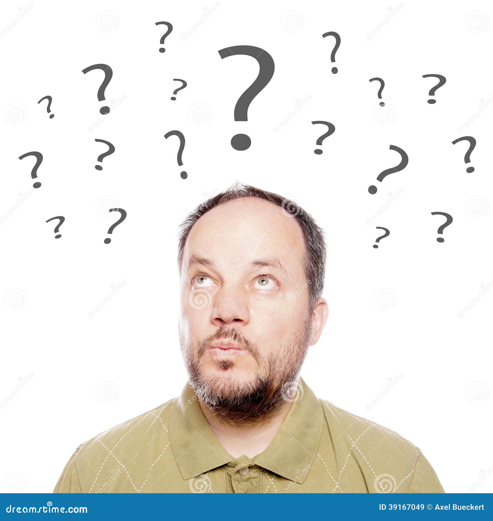 Man with question marks stock image. Image of isolated - 39167049