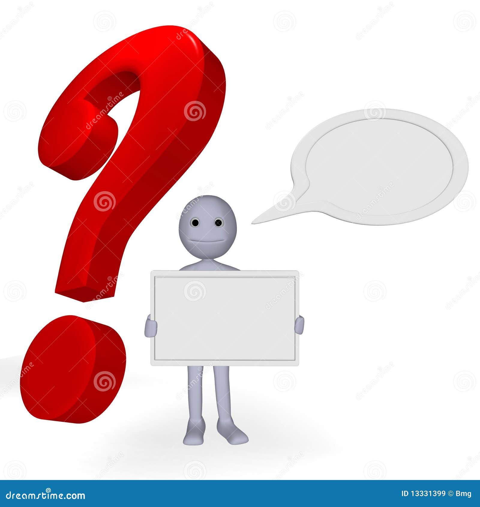 Man with Question Paper for Text and Cartoon Cloud Stock Illustration ...
