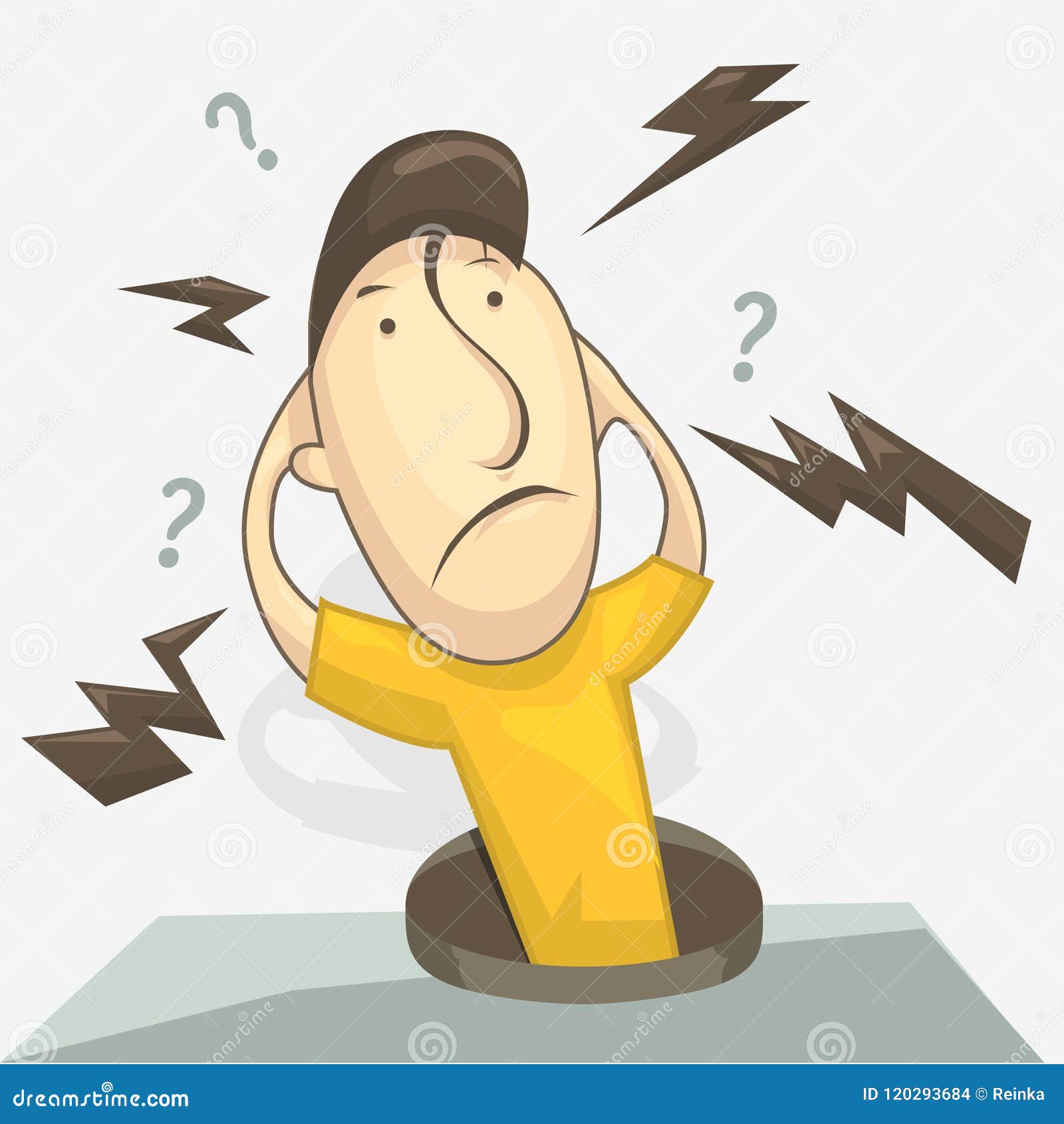 Man with a Question What`s Going on or Why? Faces. Vector Illustration ...