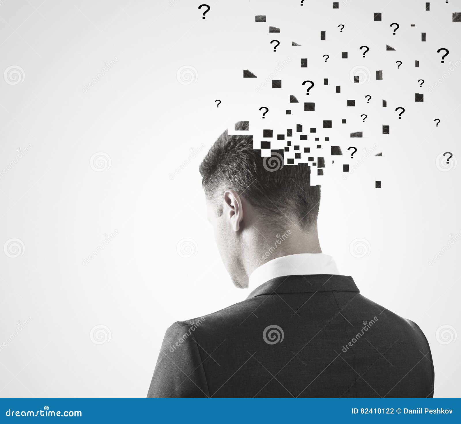 Man with questions stock photo. Image of marks, idea - 82410122