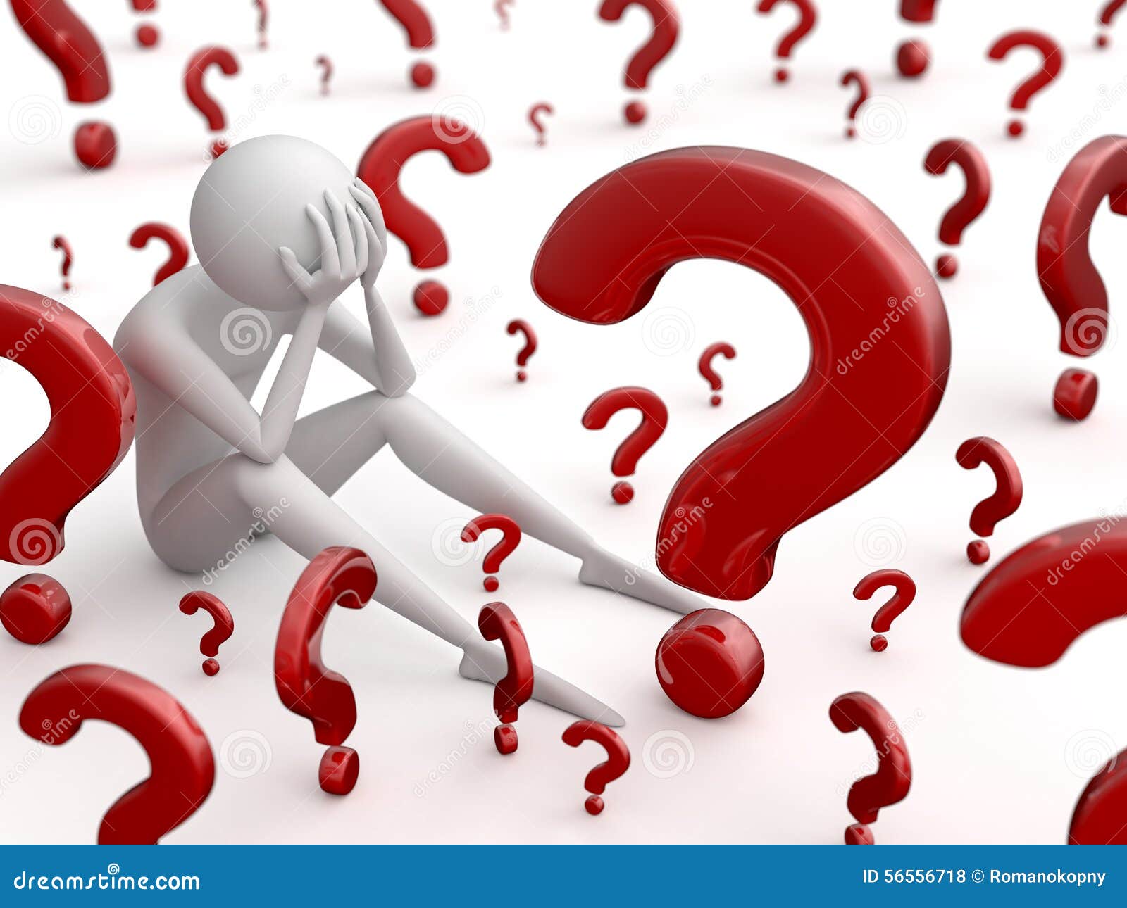 Man and questions stock illustration. Illustration of risk - 56556718