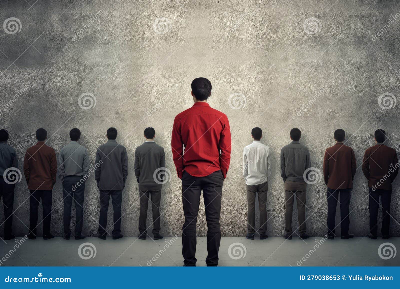 Man queue. Generate Ai stock illustration. Illustration of crowd ...