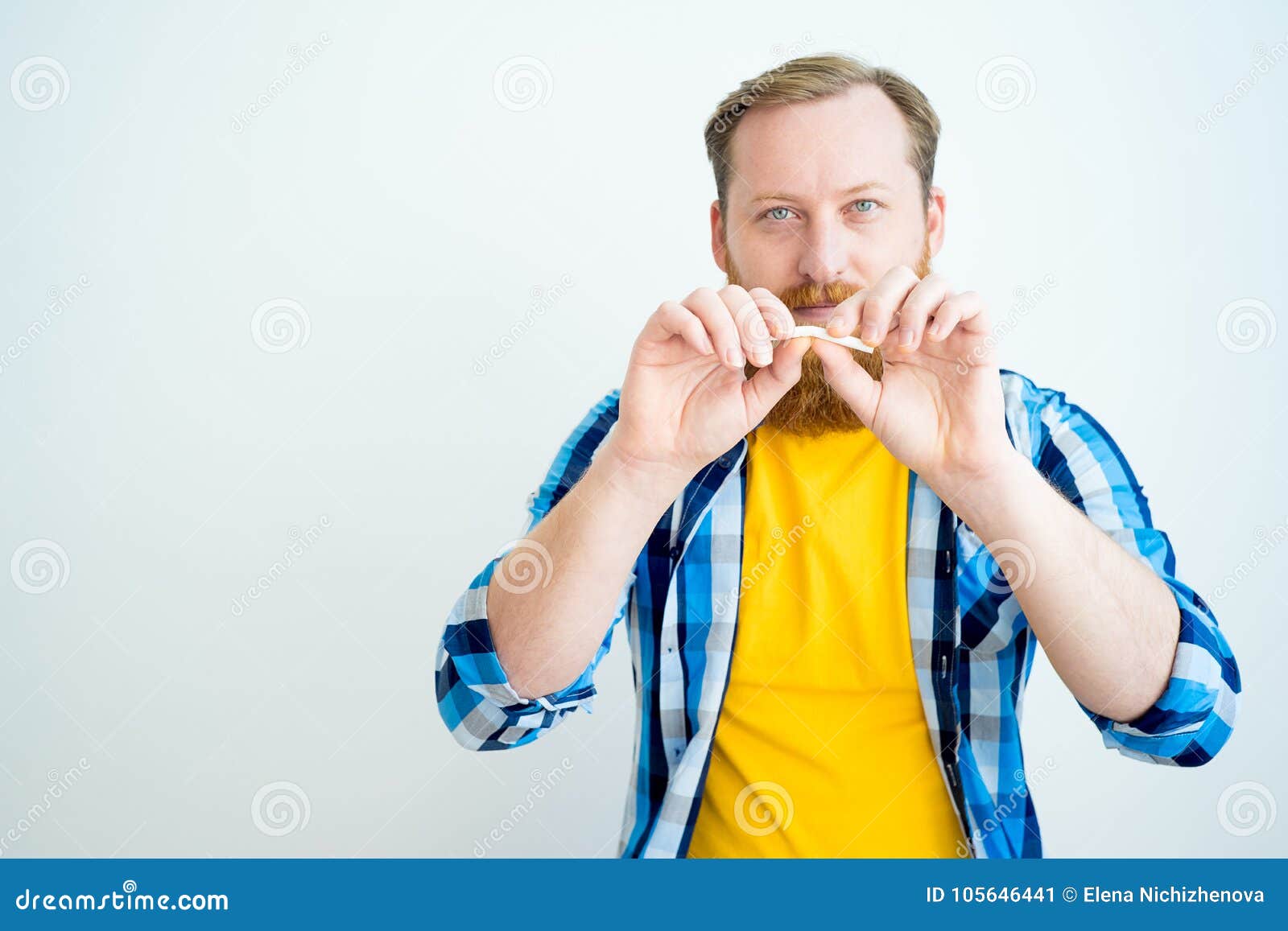 Man quitting smoking stock image. Image of copyspace - 105646441