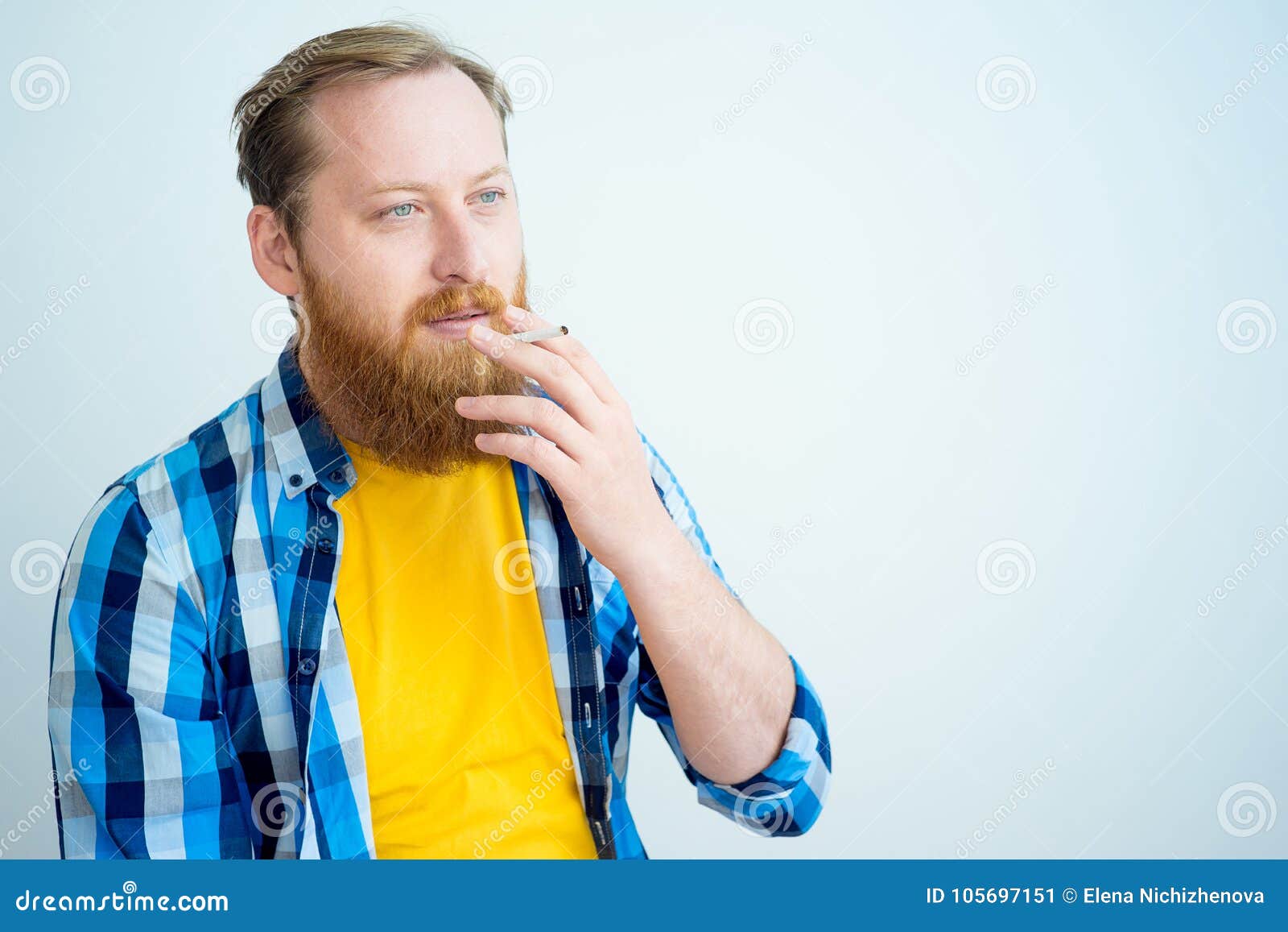Man quitting smoking stock image. Image of lighter, lookingaway - 105697151