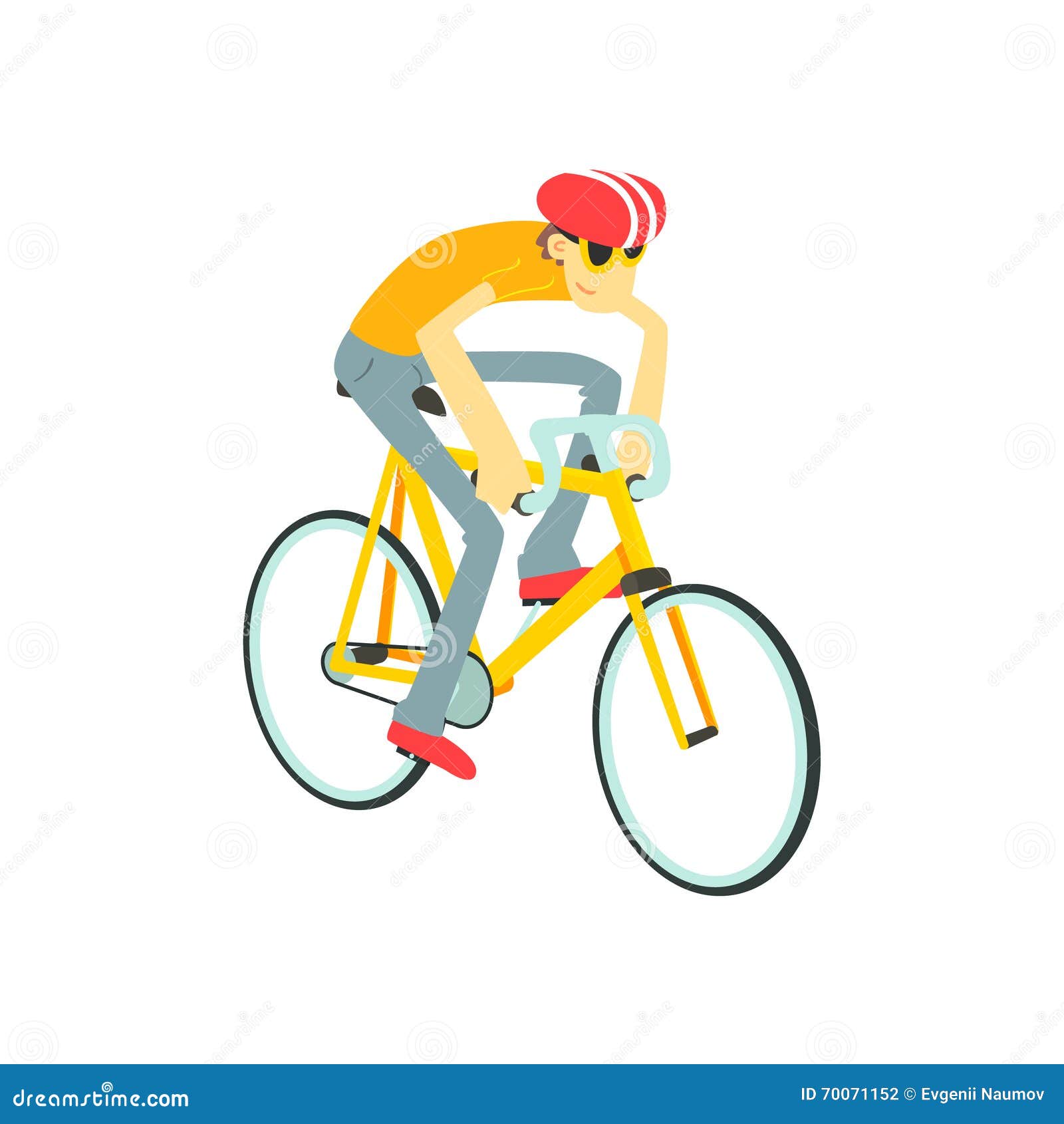 Man Racing on Bicycle stock vector. Illustration of cute - 70071152
