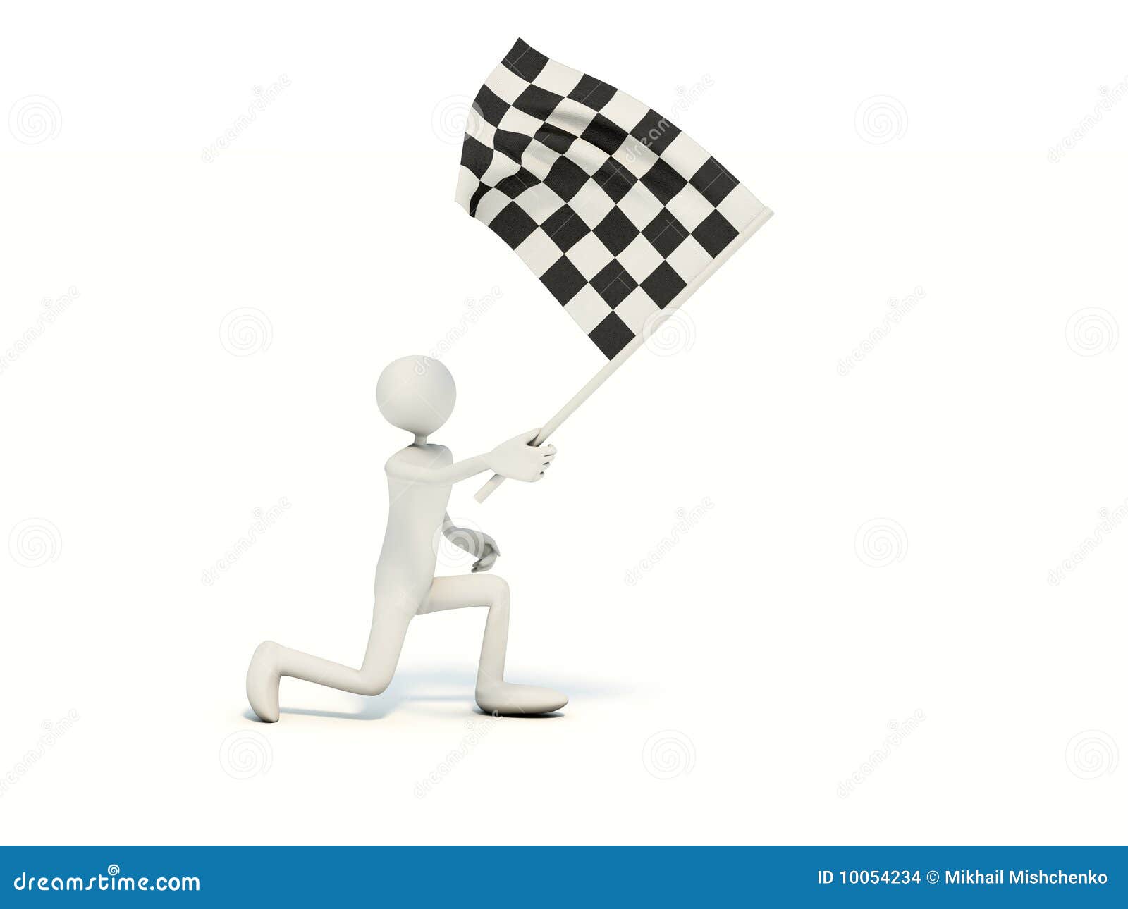 Man with racing flag stock illustration. Illustration of individual ...