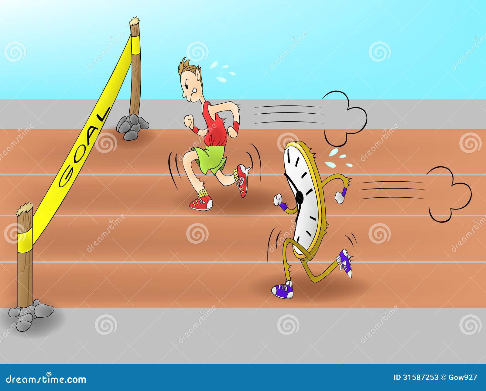 Man Racing with Time-vector Stock Vector - Illustration of creative ...