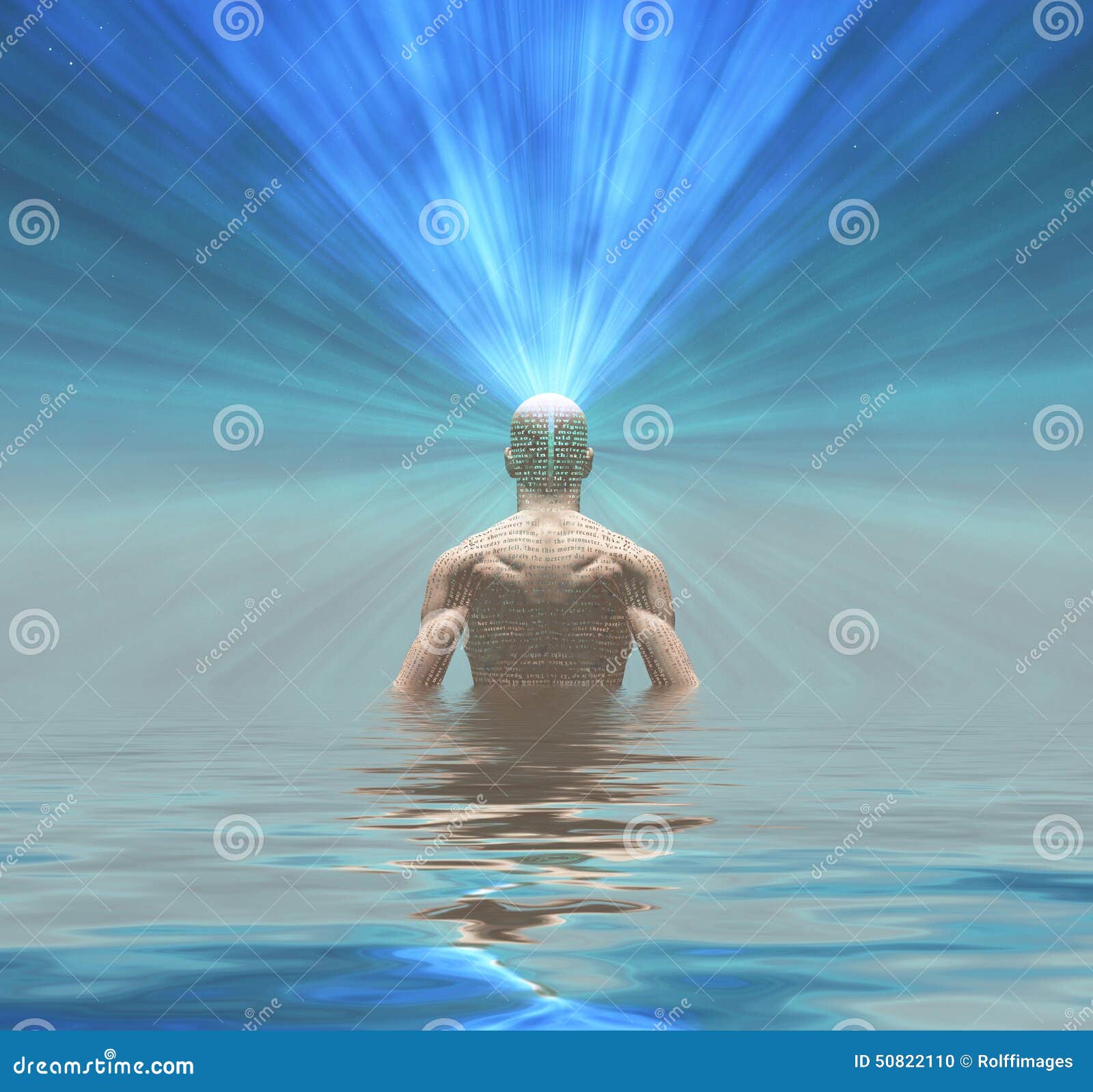Man radiates light stock illustration. Illustration of genius - 50822110