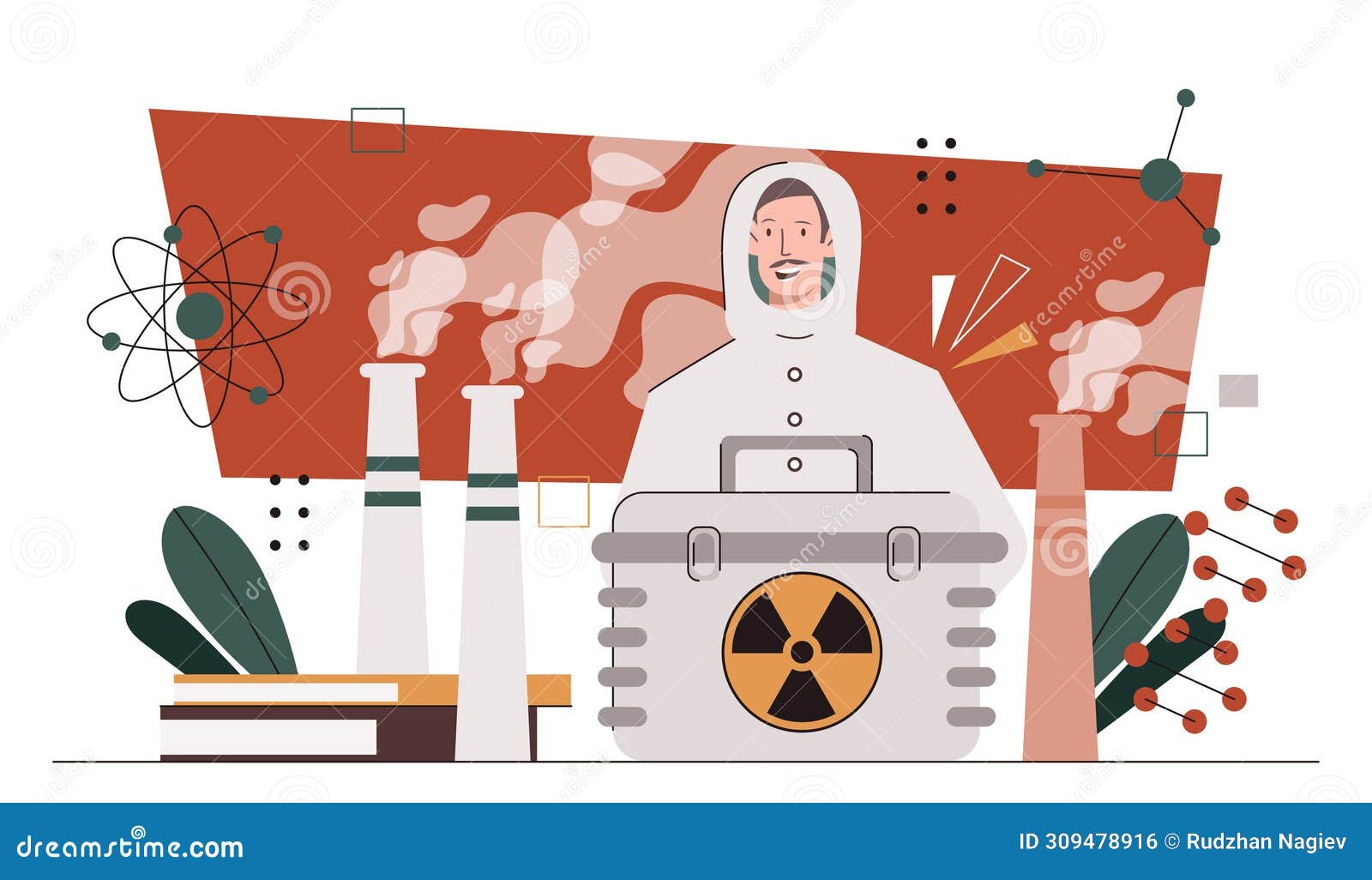 Man with Radiation Check Vector Stock Vector - Illustration of classic ...