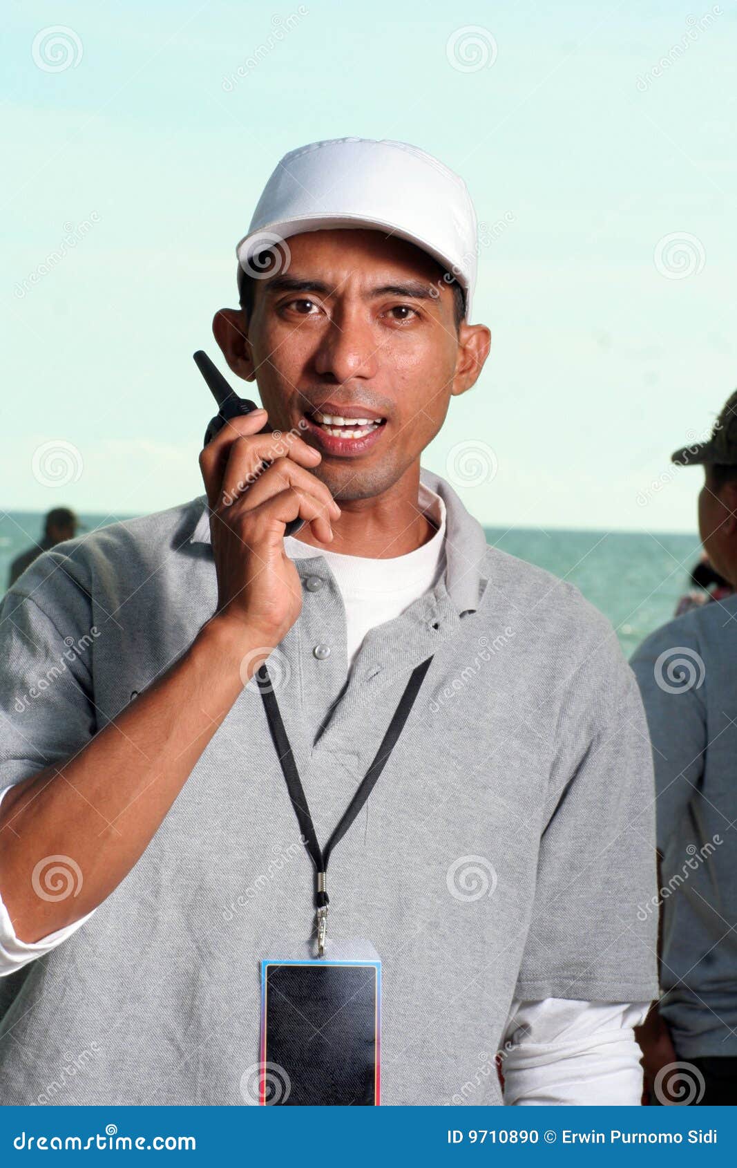Man with Radio Communication Stock Photo - Image of talking, field: 9710890