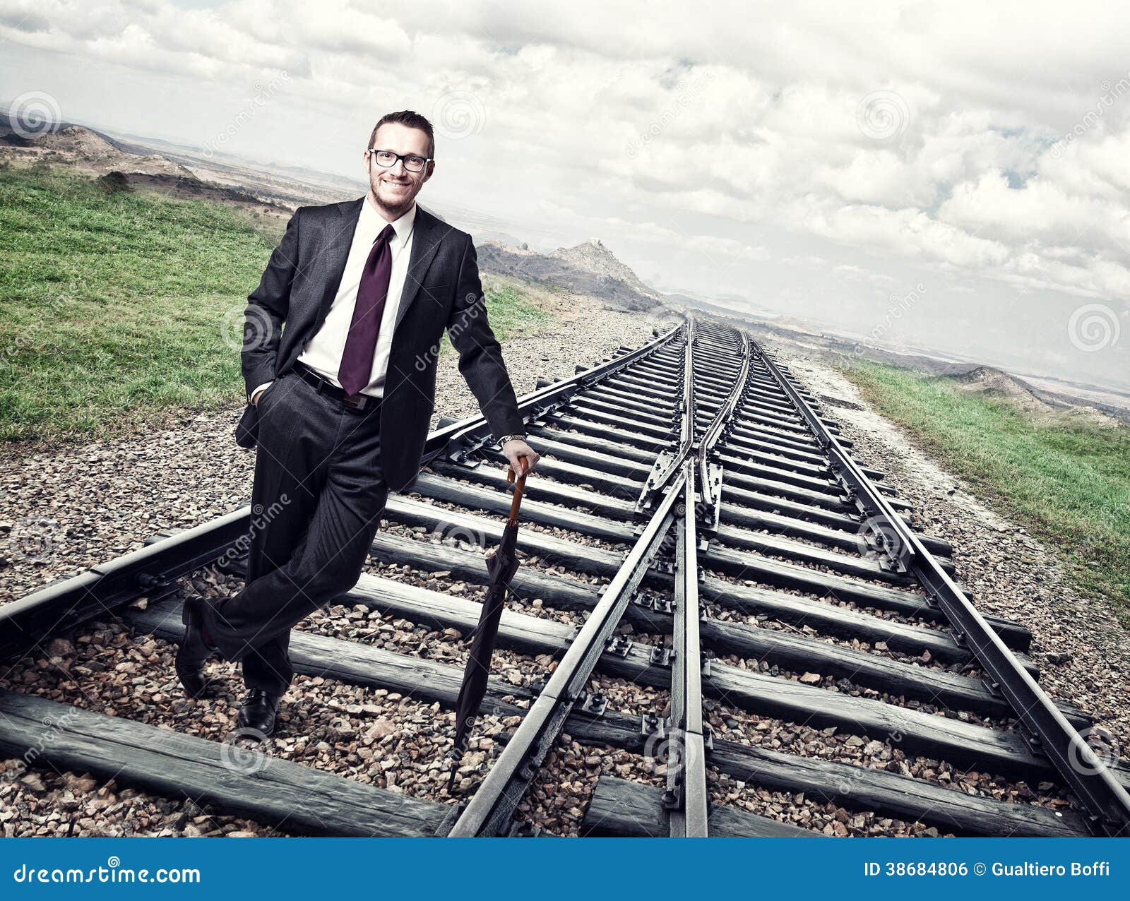 Man on rail stock photo. Image of grunge, transport, choise - 38684806