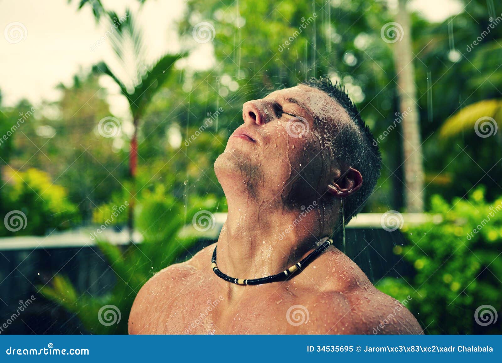Man in the rain stock image. Image of natural, beauty - 34535695