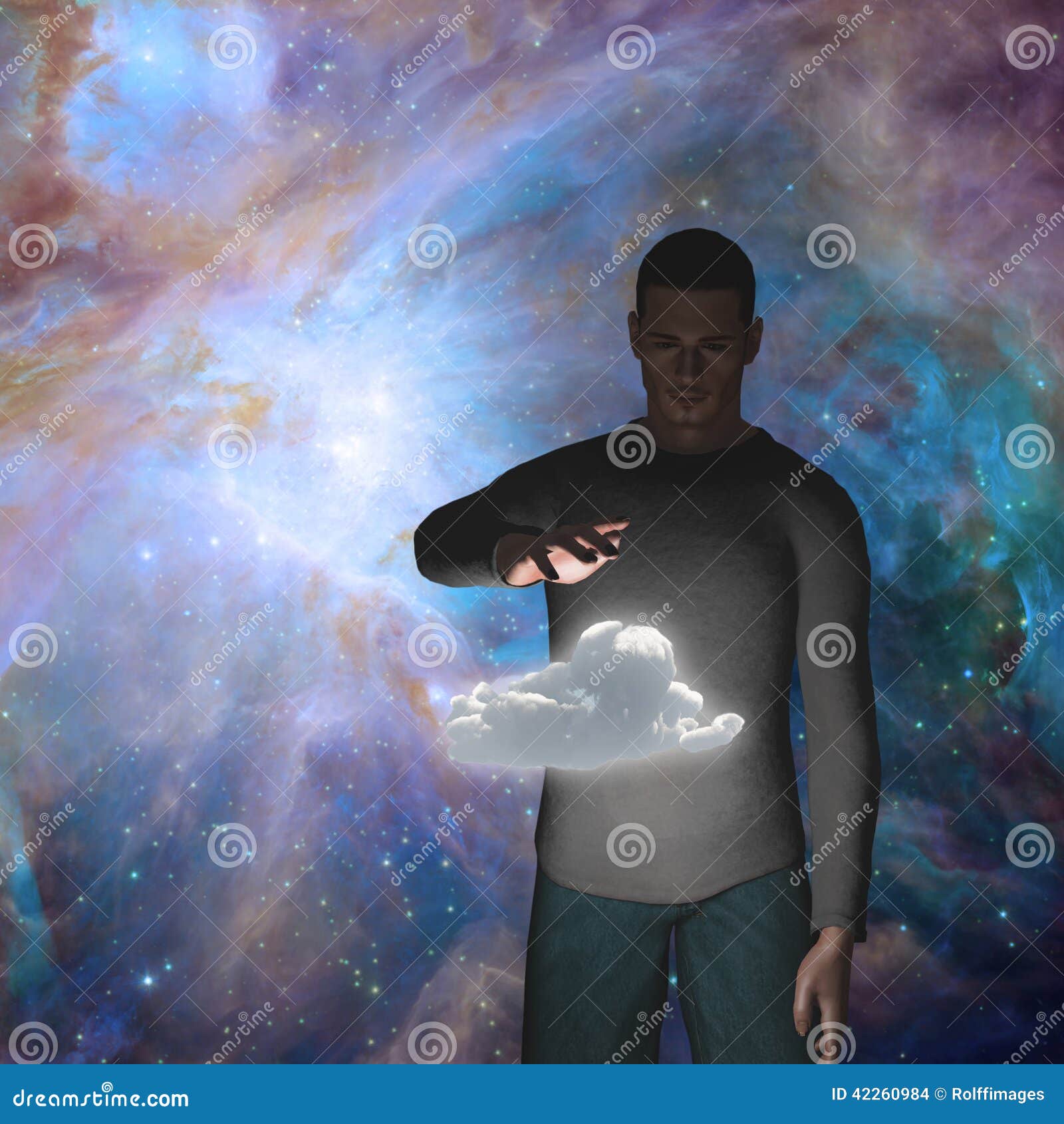 Man with raincloud stock illustration. Illustration of climate - 42260984