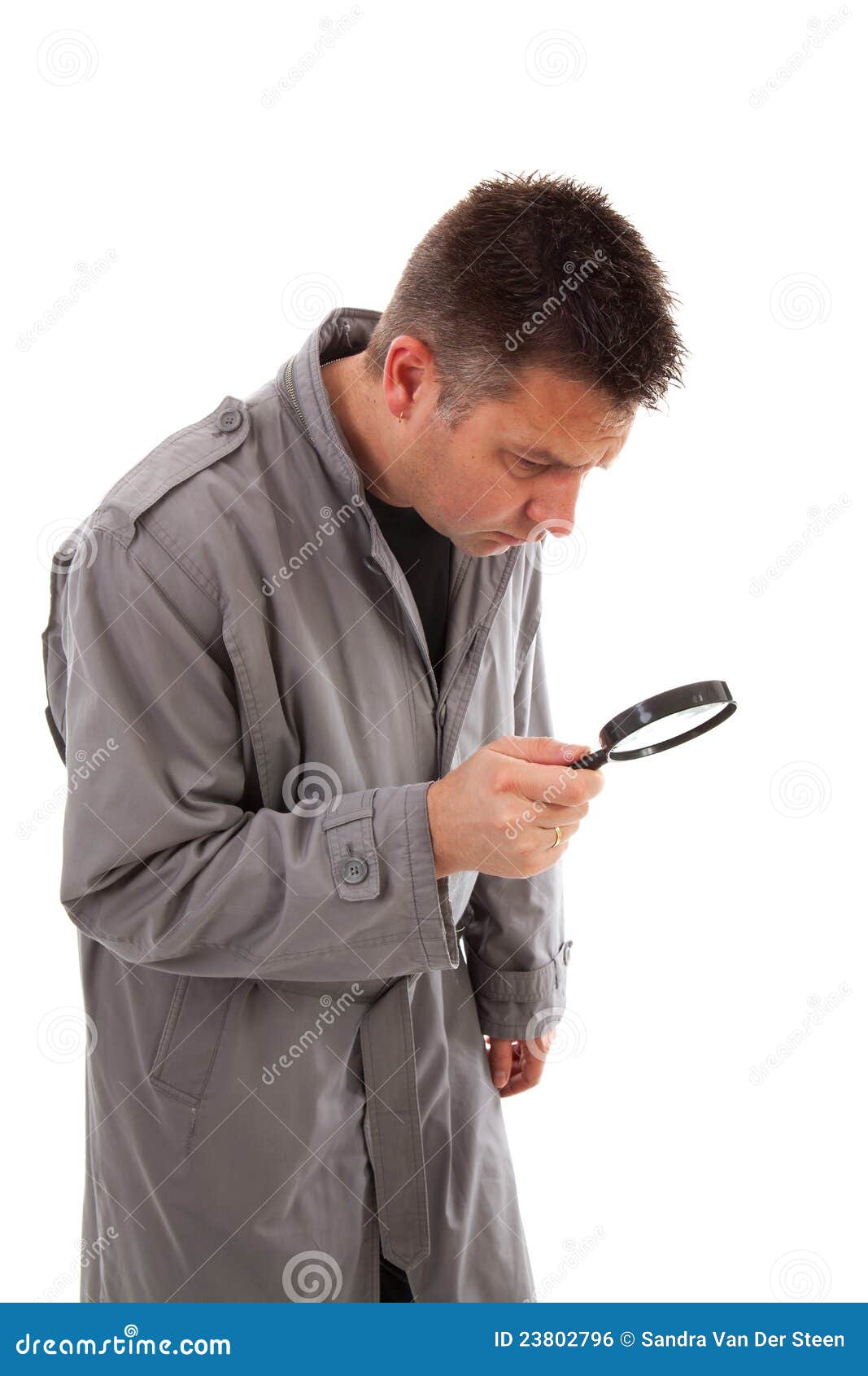 Man Looking Through Magnifying Glass Royalty-Free Stock Photography ...