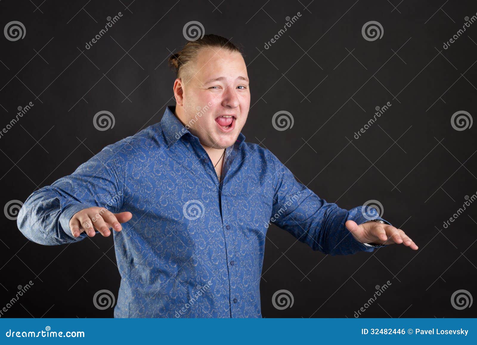 A man with raised hands. stock photo. Image of model - 32482446