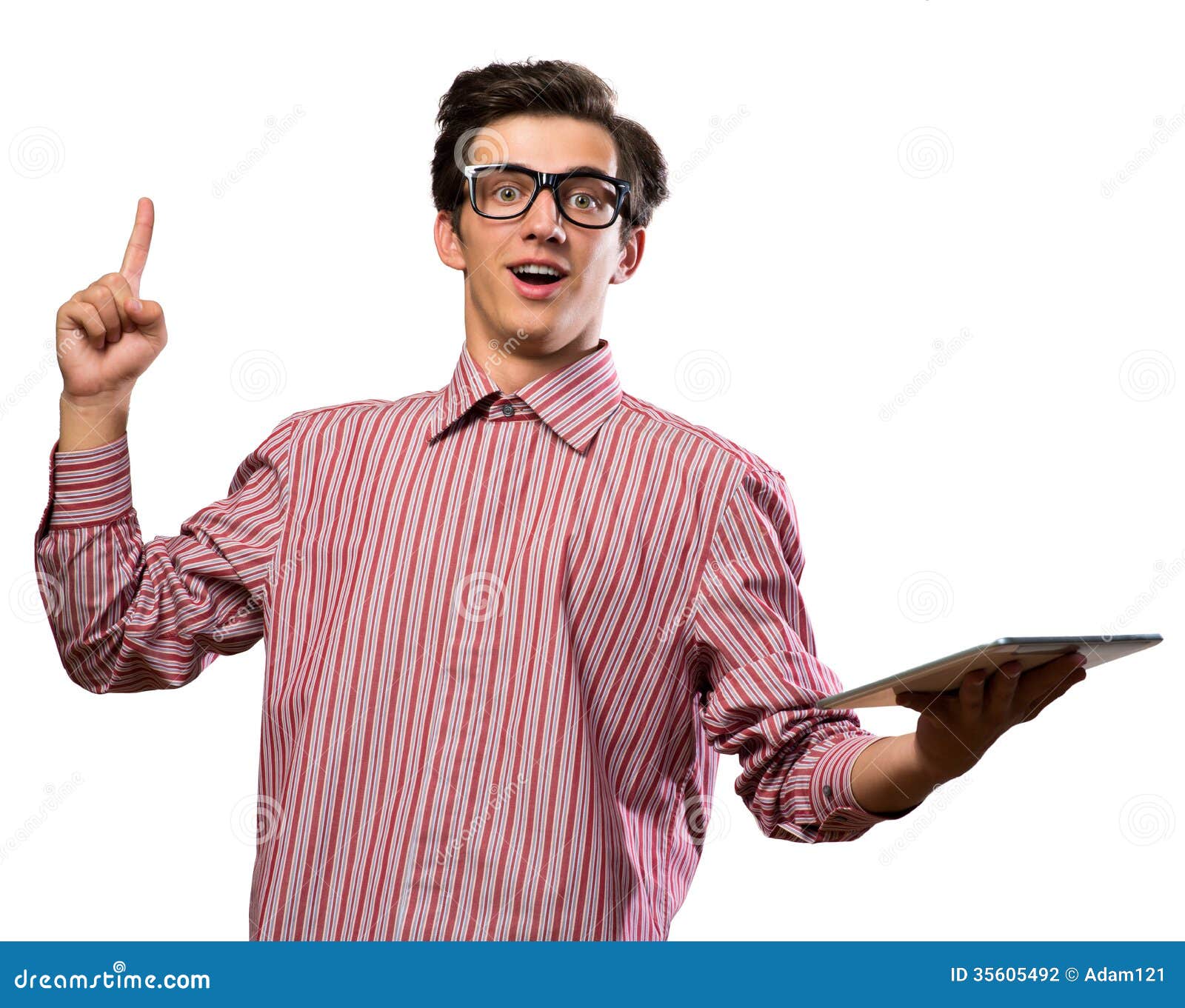 Man Raised His Index Finger Stock Photo - Image of holding, person ...