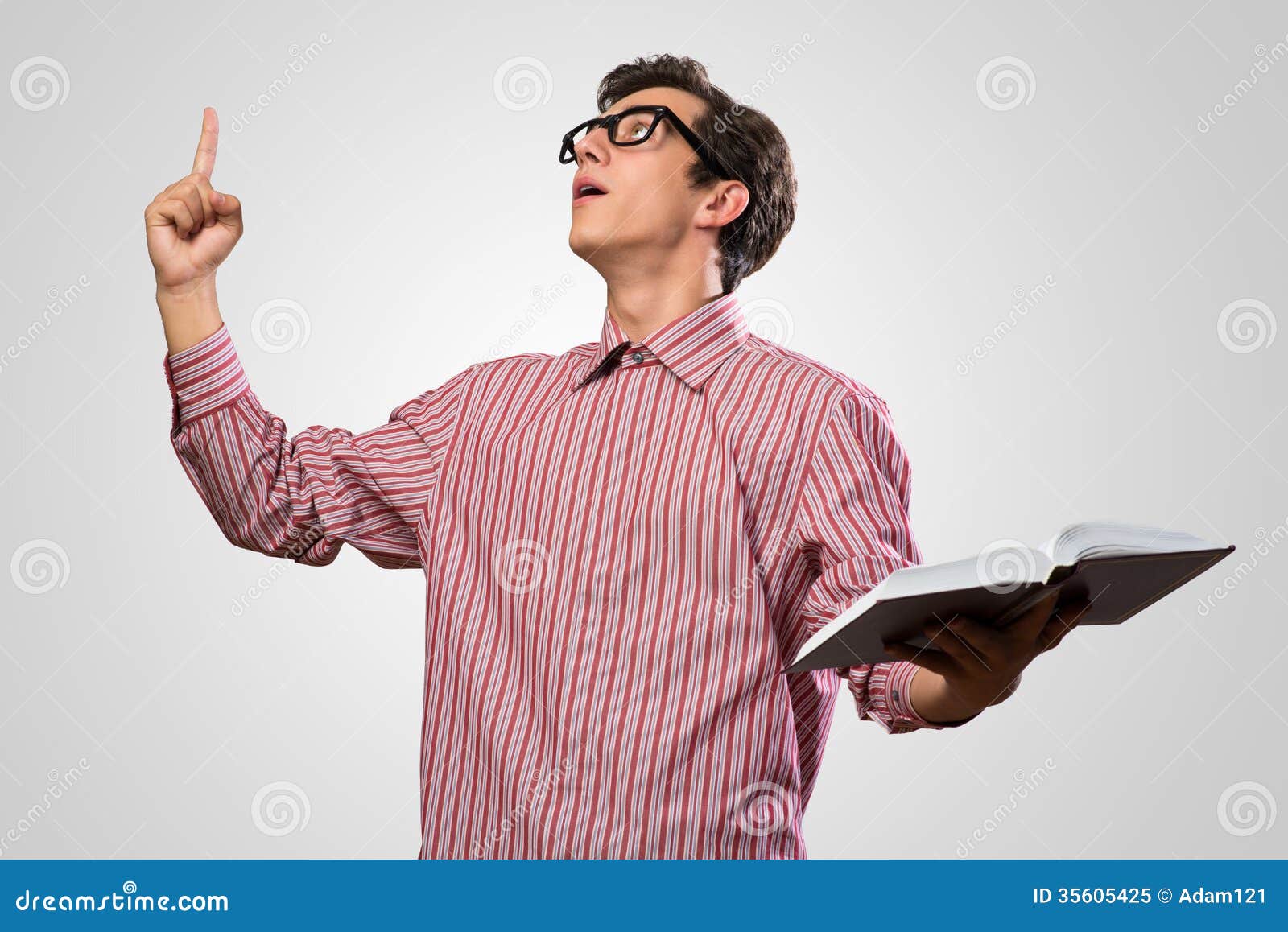 Man Raised His Index Finger Stock Image - Image of knowledge ...