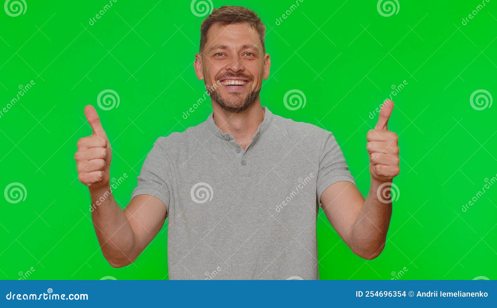 Man Raises Thumbs Up Agrees Or Gives Positive Reply Recommends