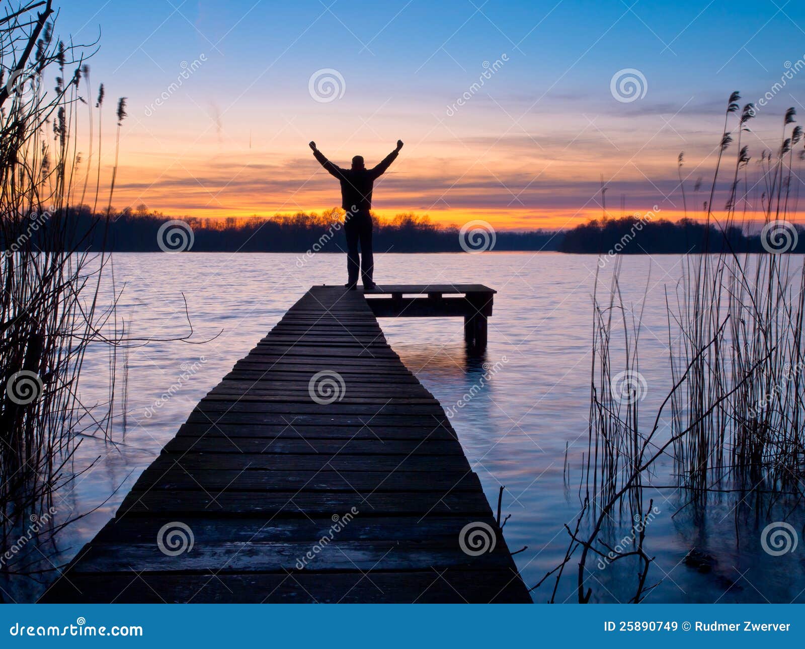 Man Is Raising His Arms Royalty-Free Stock Photography | CartoonDealer ...