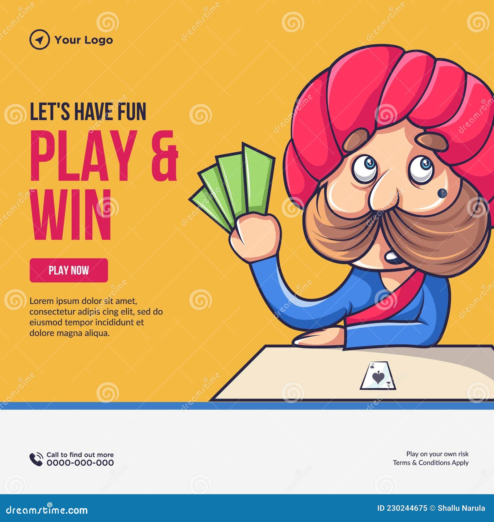 Banner Design of Let`s Have Fun Play and Win Stock Vector ...