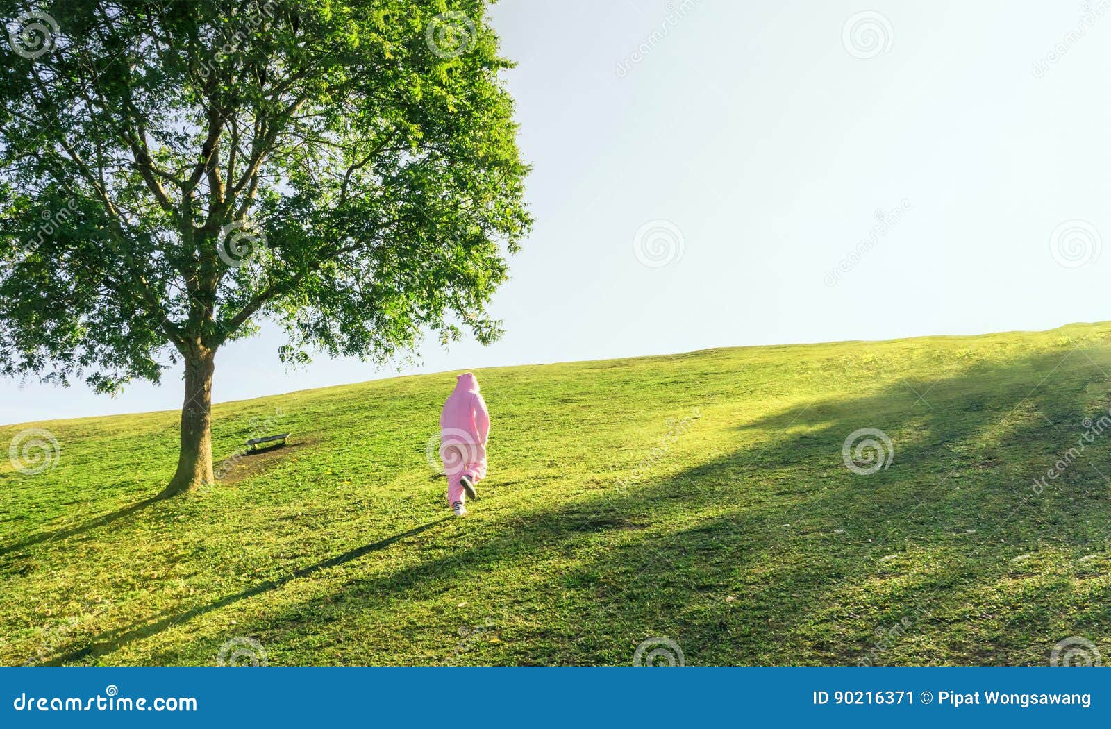 Man ran up on hill. editorial photo. Image of hill, country - 90216371